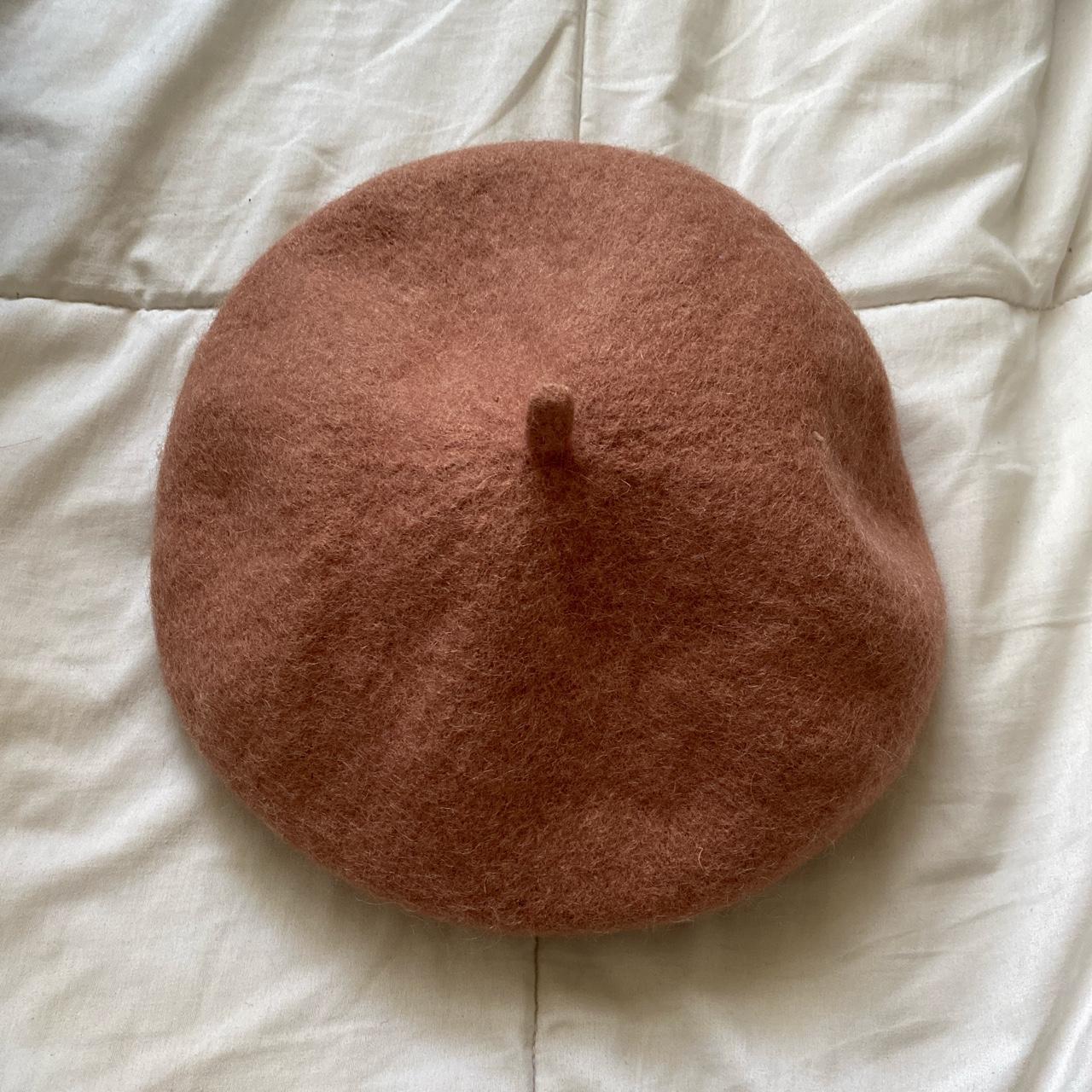 Tan felt beret Normal hat size with ribbon for... - Depop