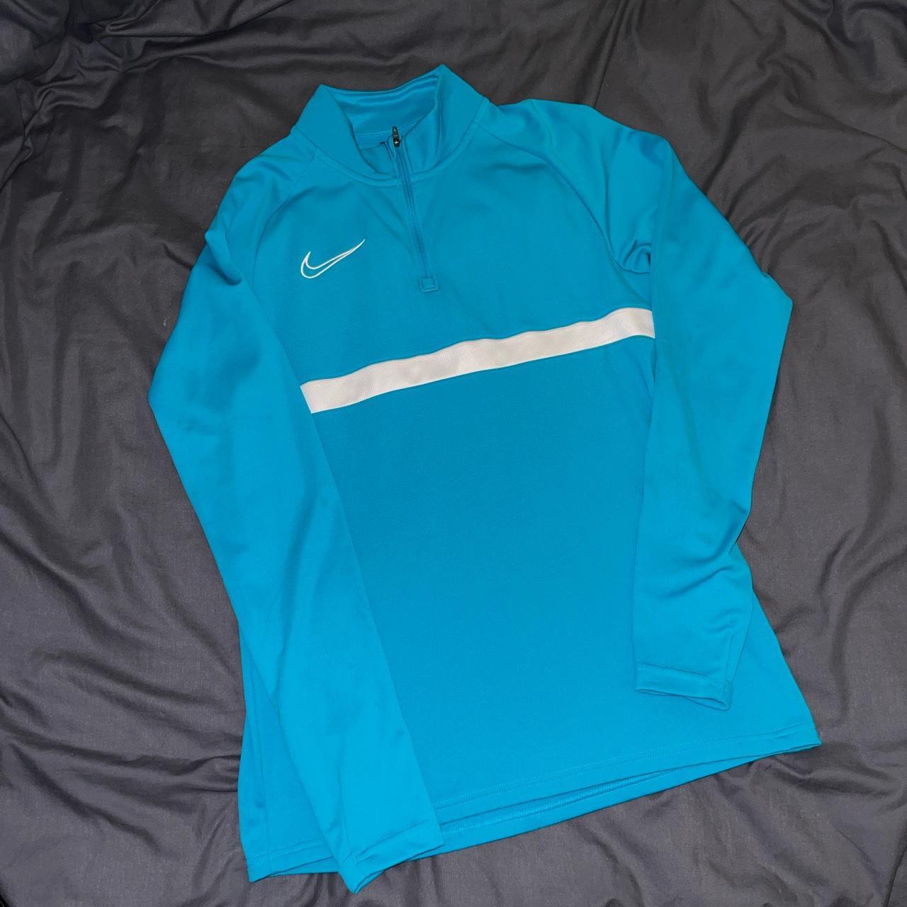 Blue Nike dri fit quarter zip Size Small Great... - Depop