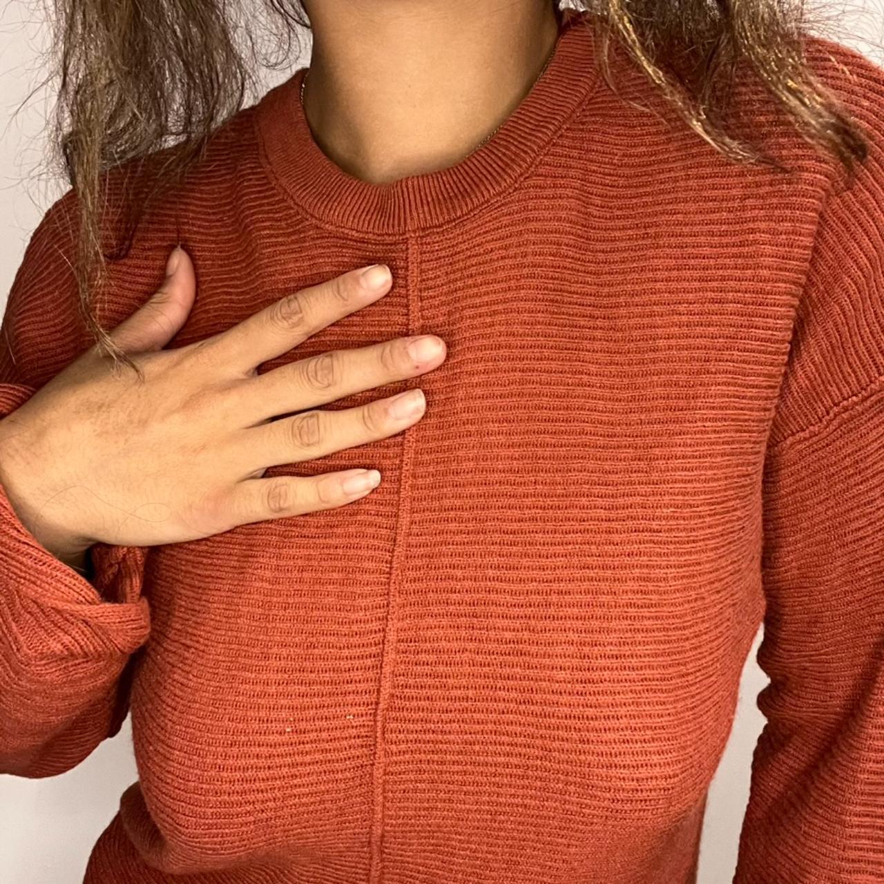 Rust orange classic ribbed vintage style jumper | Depop