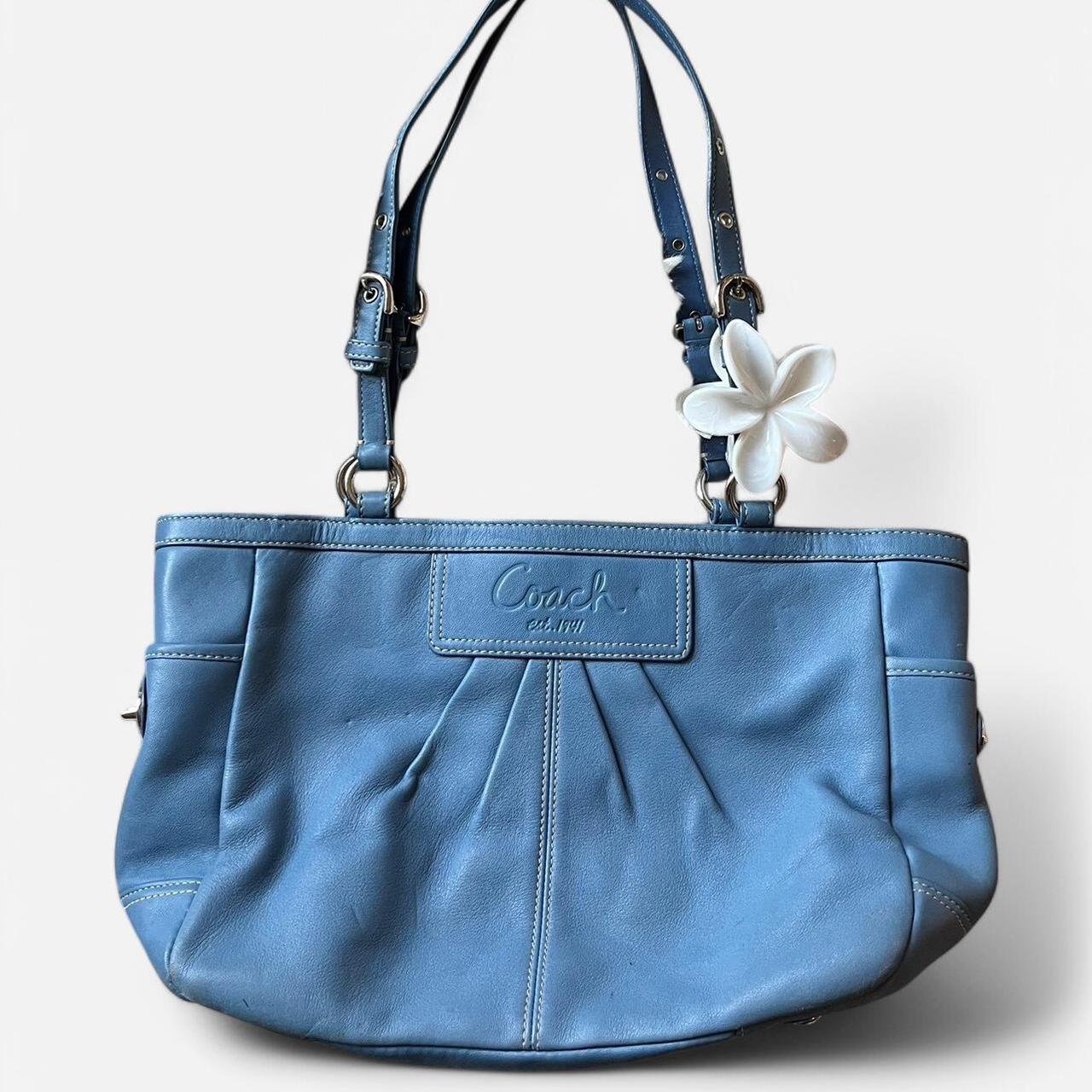 Y2k coach bag in the shade blue 🦋 It measures: 9"... | Depop