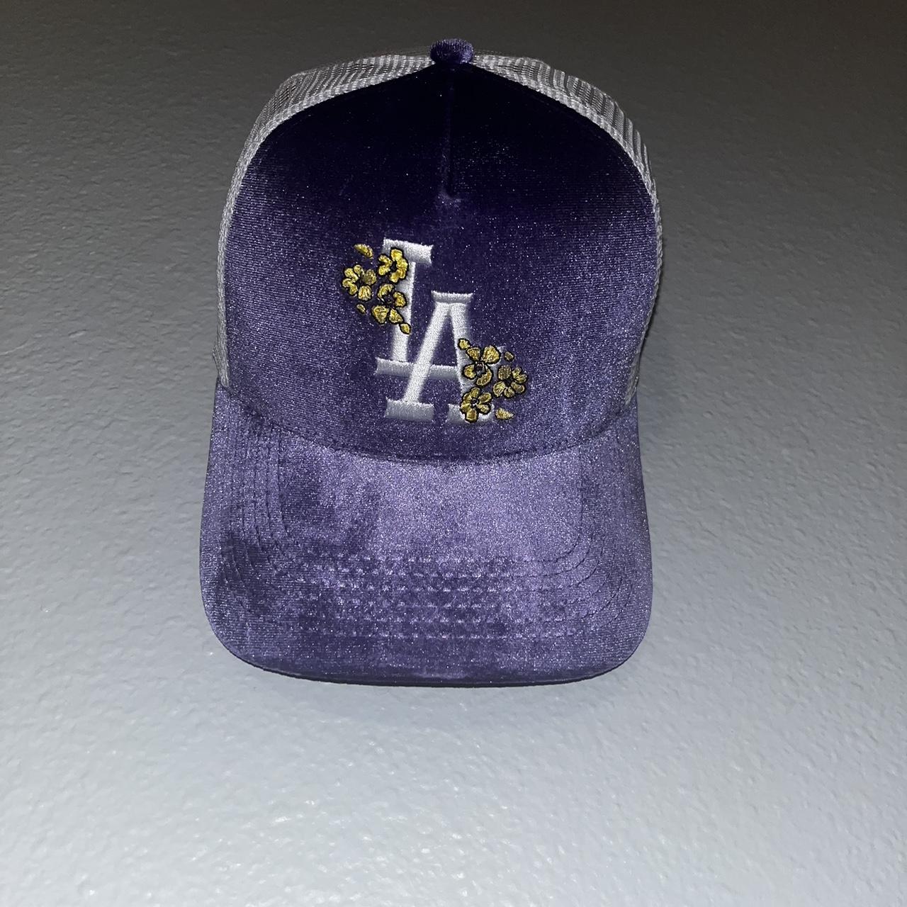 Custom LA fitted hat purple velvet high quality 💜... - Depop