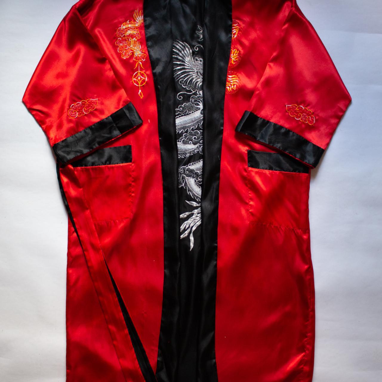Women's Black and Red Robe | Depop