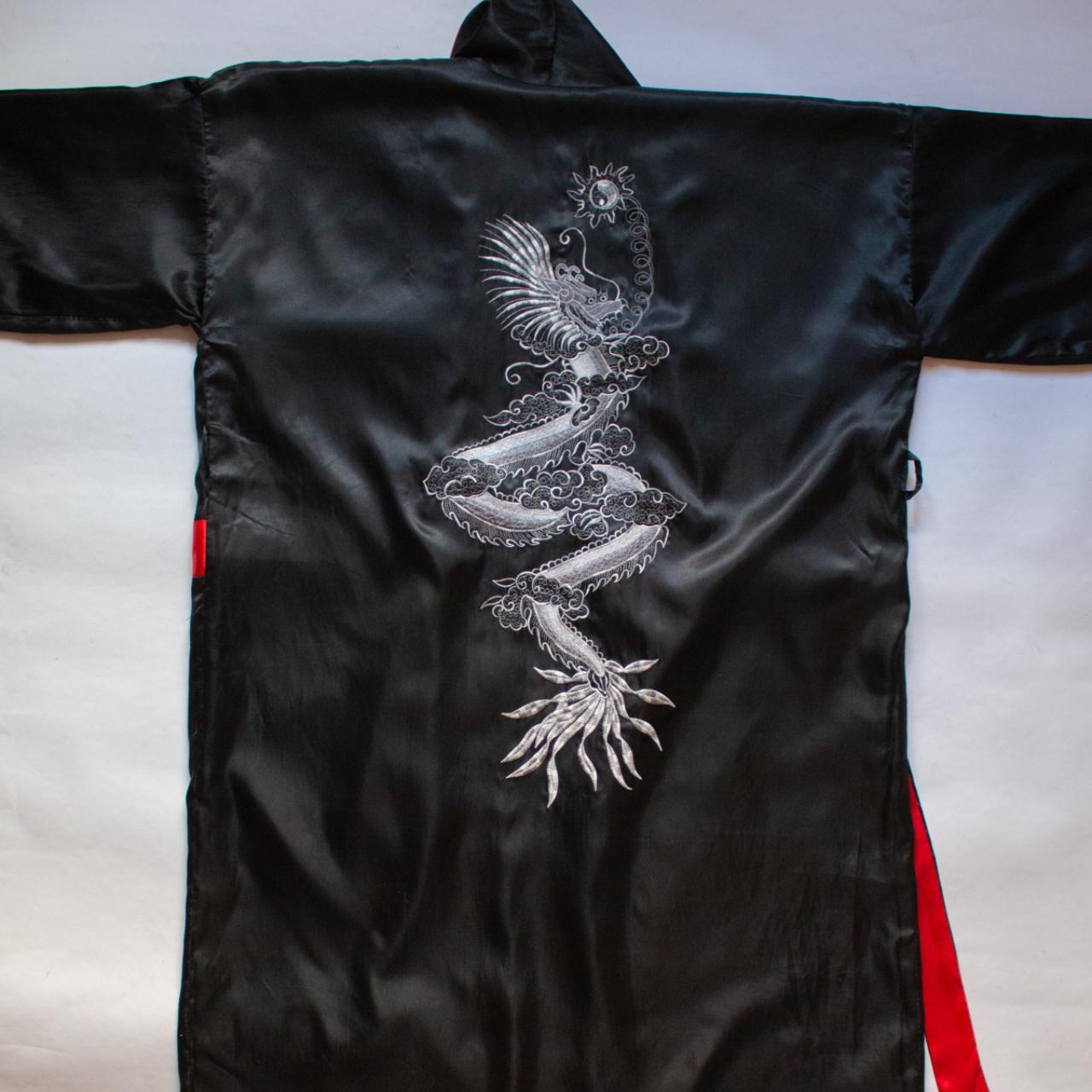 Women's Black and Red Robe | Depop
