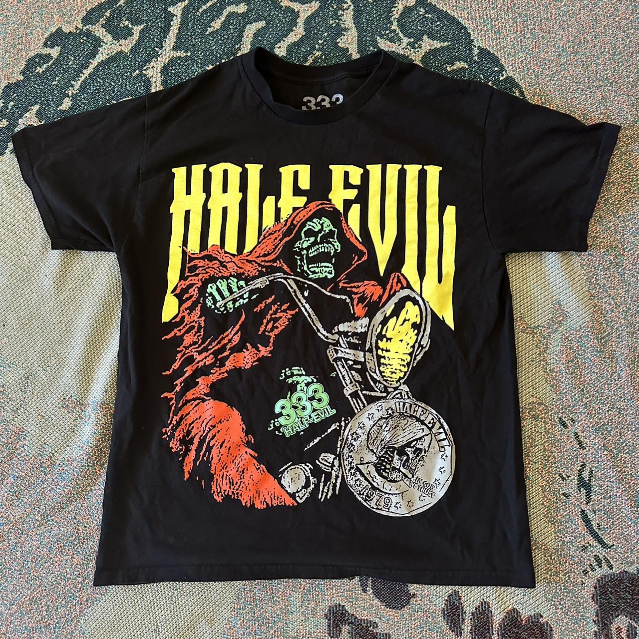 HALF EVIL TEE GOOD CONDITION SIZE LARGE - Depop