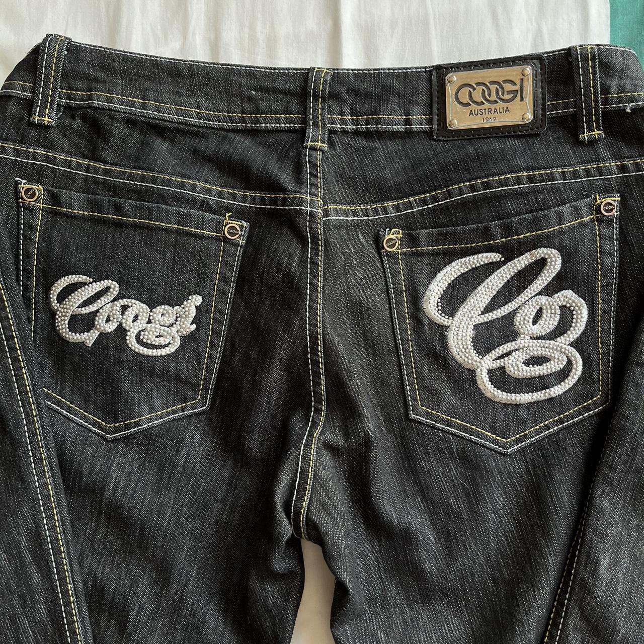 Coogi Women's Navy and Silver Jeans | Depop