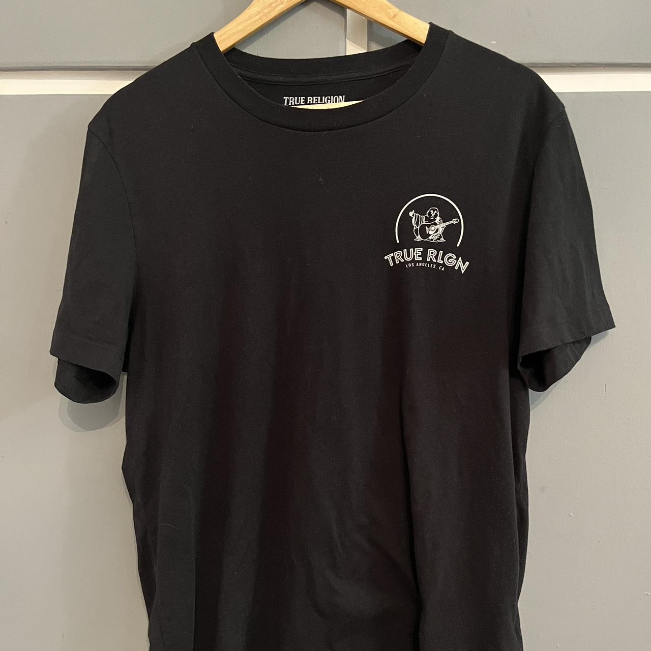 True Religion T-Shirt with back print in black Size... - Depop