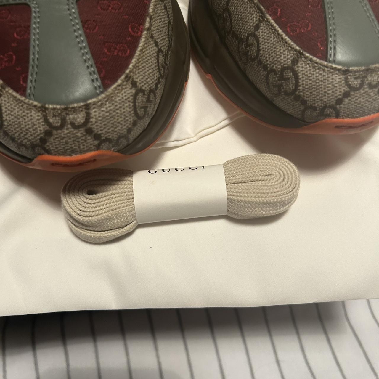 GUCCI Men's GG Rhyton Sneaker In Brick Red Original... - Depop