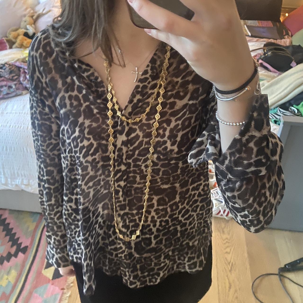 Leopard print mesh shirt Mint velvet leopard print... - Depop