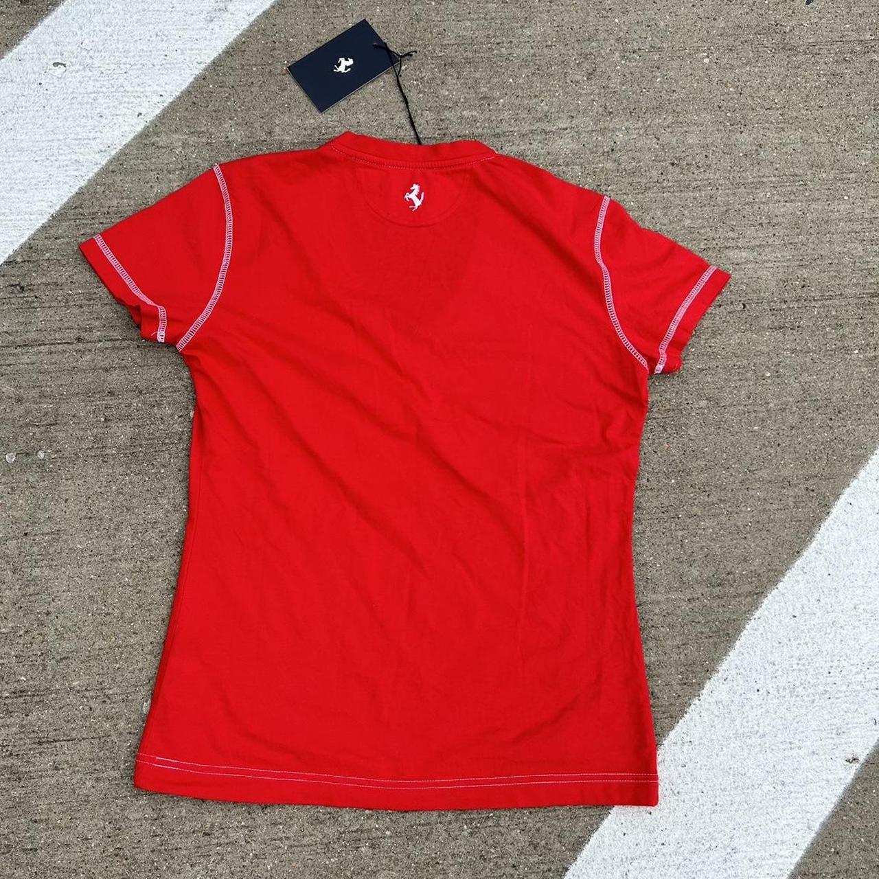 Ferrari Women's Red and White Crop-top | Depop