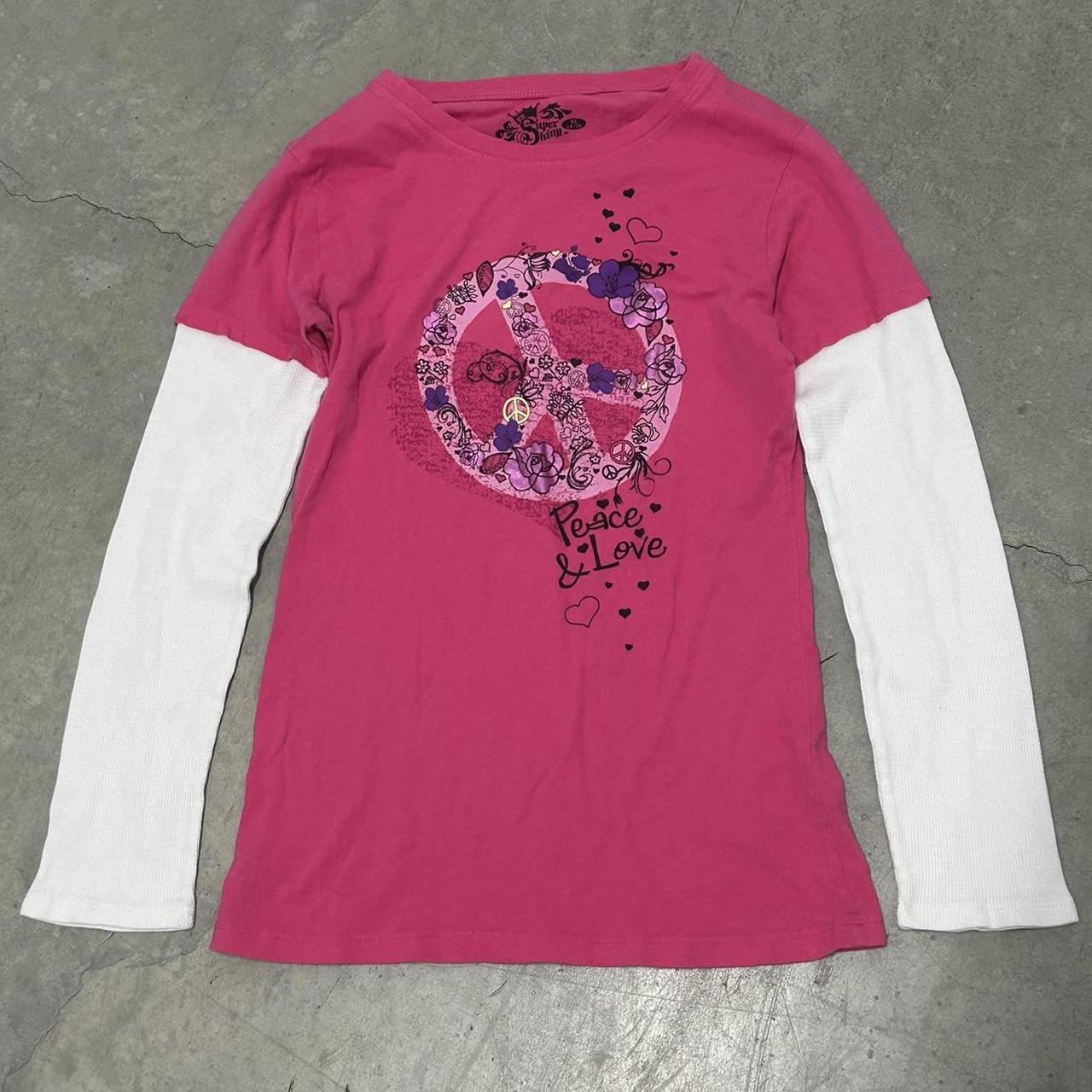 Y2K mcbling graphic thermal layered shirt - size... | Depop