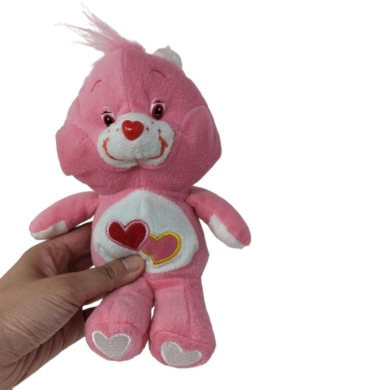 Vintage 2002 Care Bears Care A Lot Pink Bear Heart... - Depop