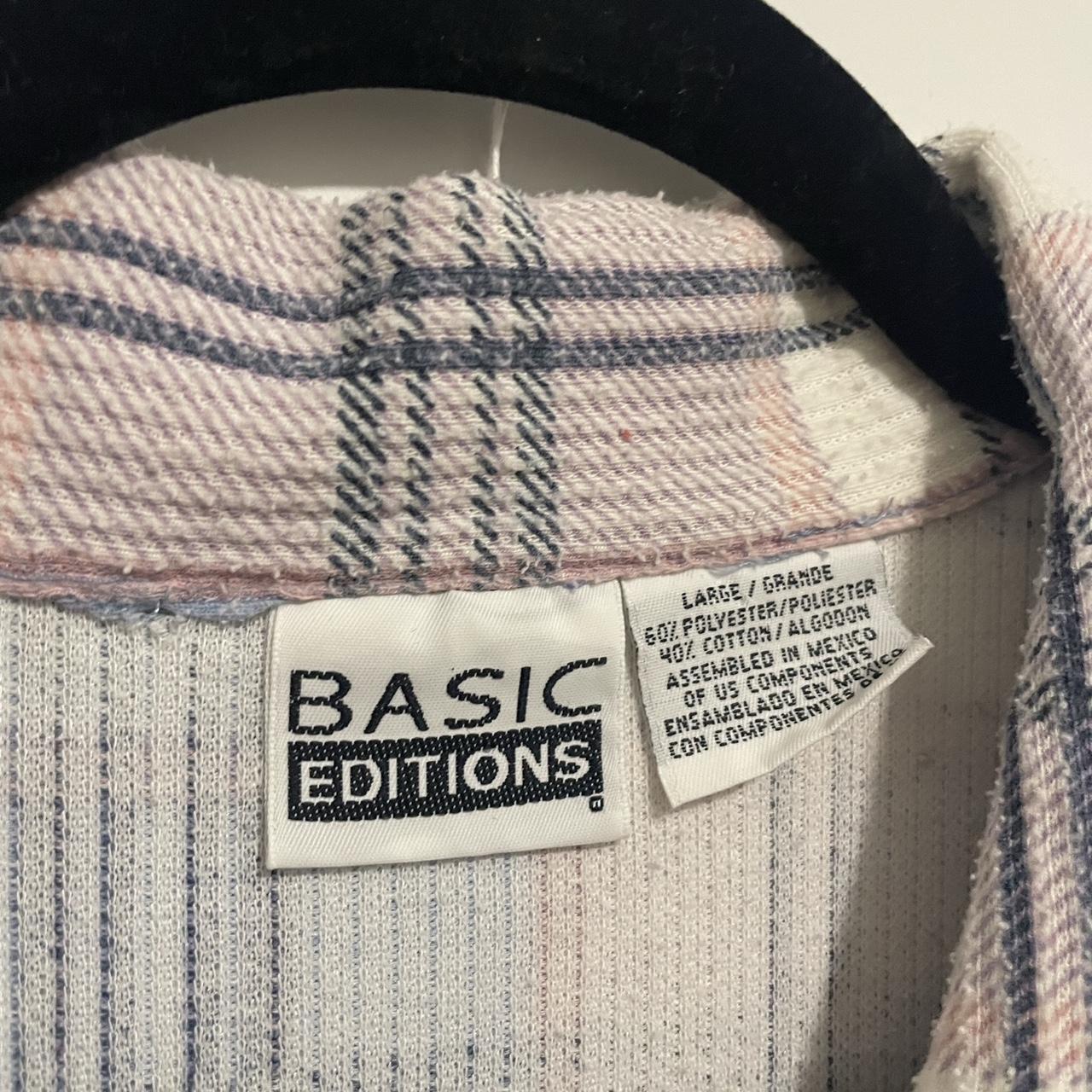 Vintage 90s Basic Editions cotton pastel flannel... - Depop