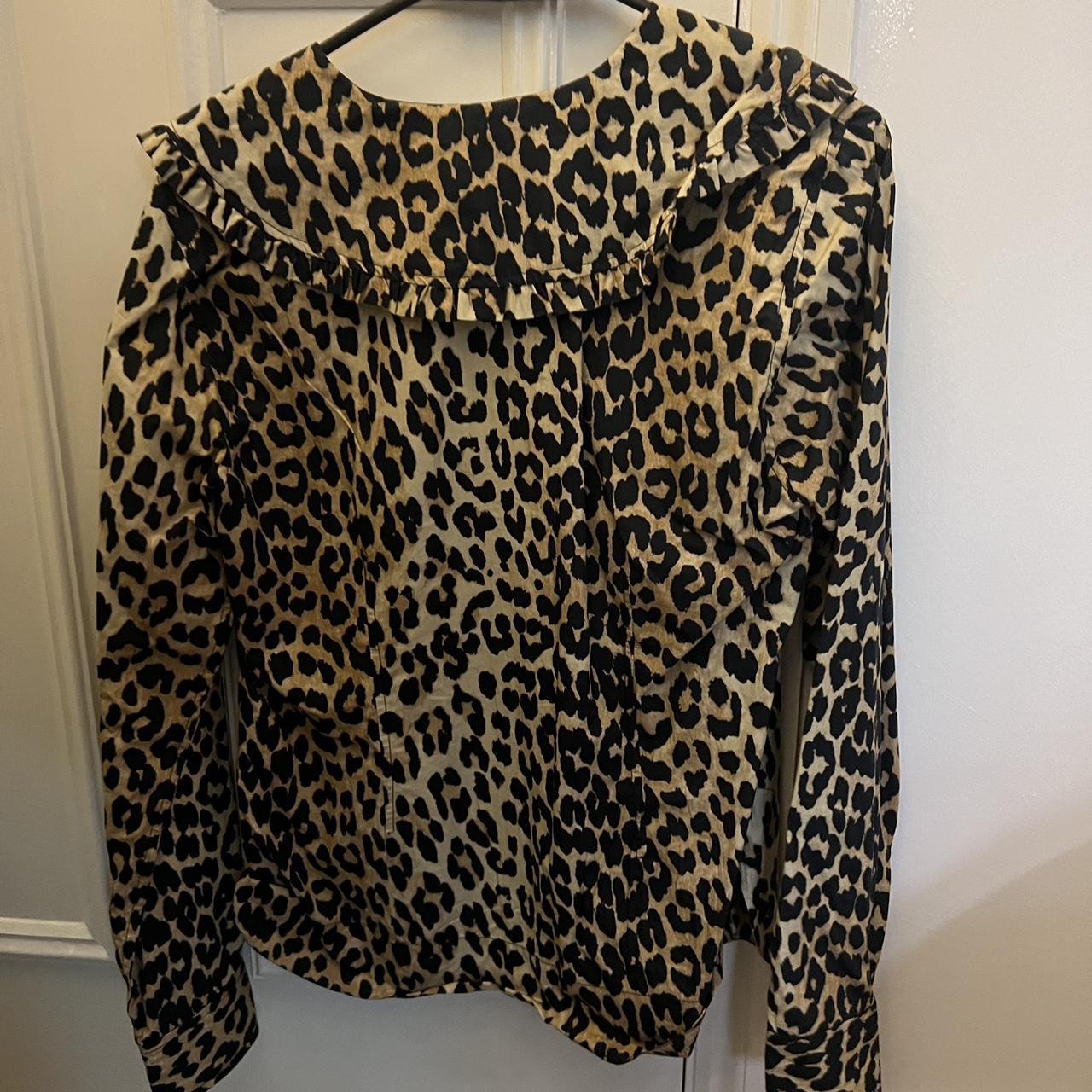Ganni leopard shirt size 36 (fits a size S and... - Depop