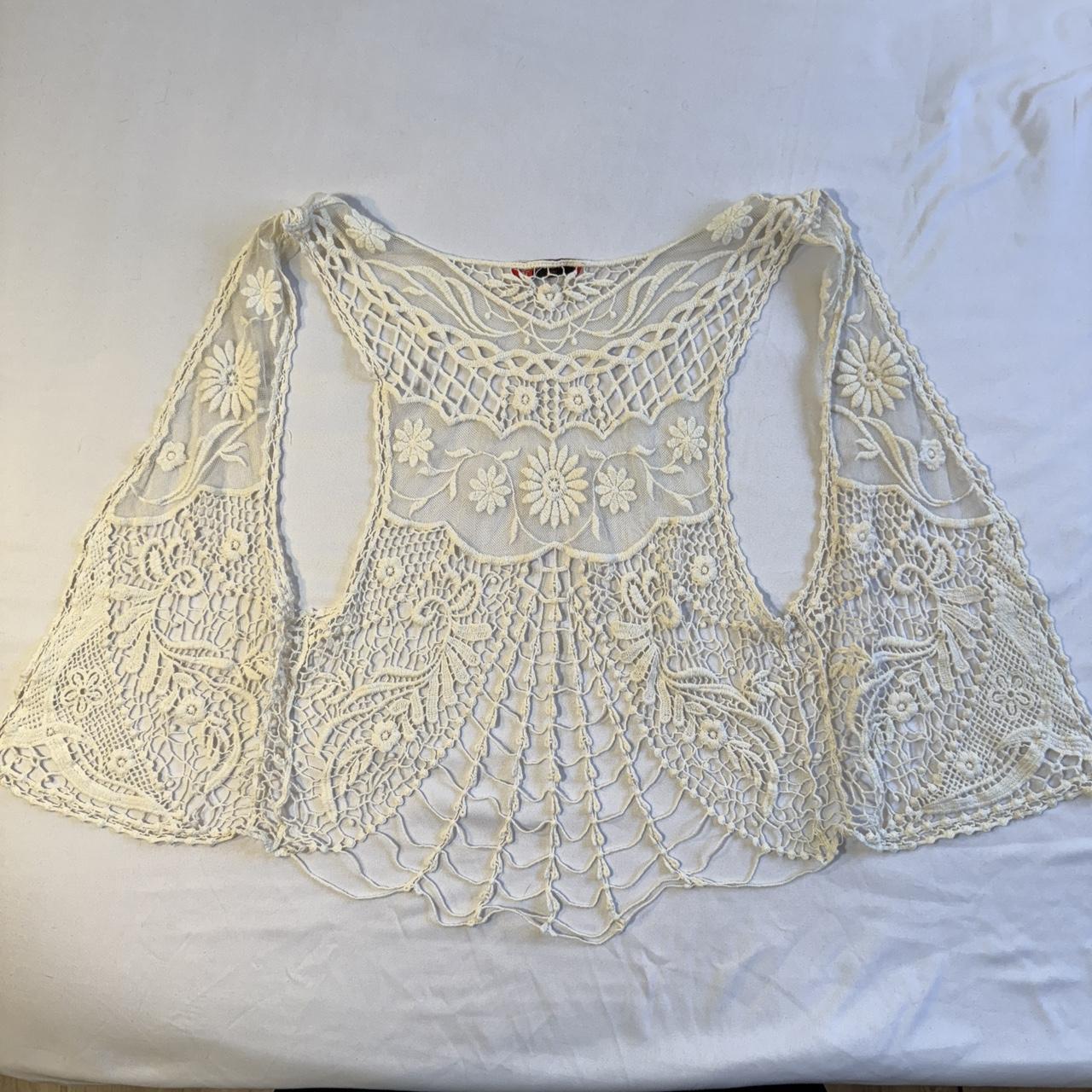 Vivid Collection Of NY Cream White Crochet Hippie... | Depop