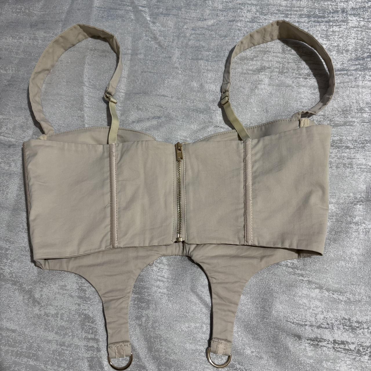 Oh Polly Cream corset style top Plastic boning is... - Depop