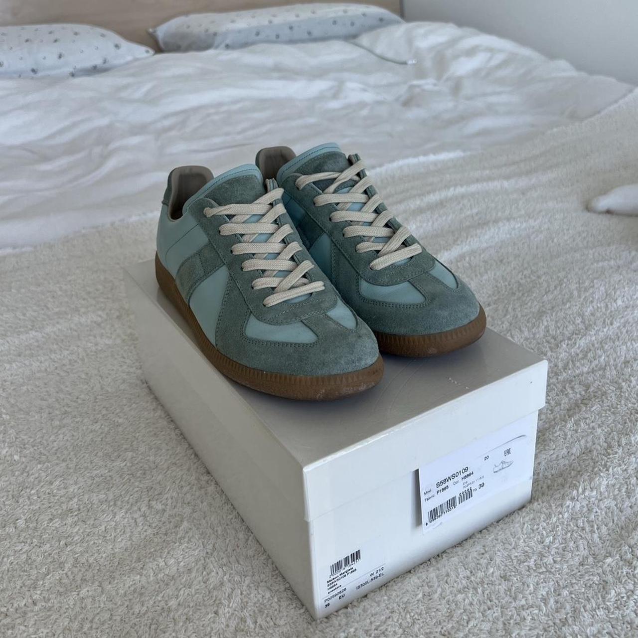maison margiela GAT sneakers in the cutest mint... - Depop