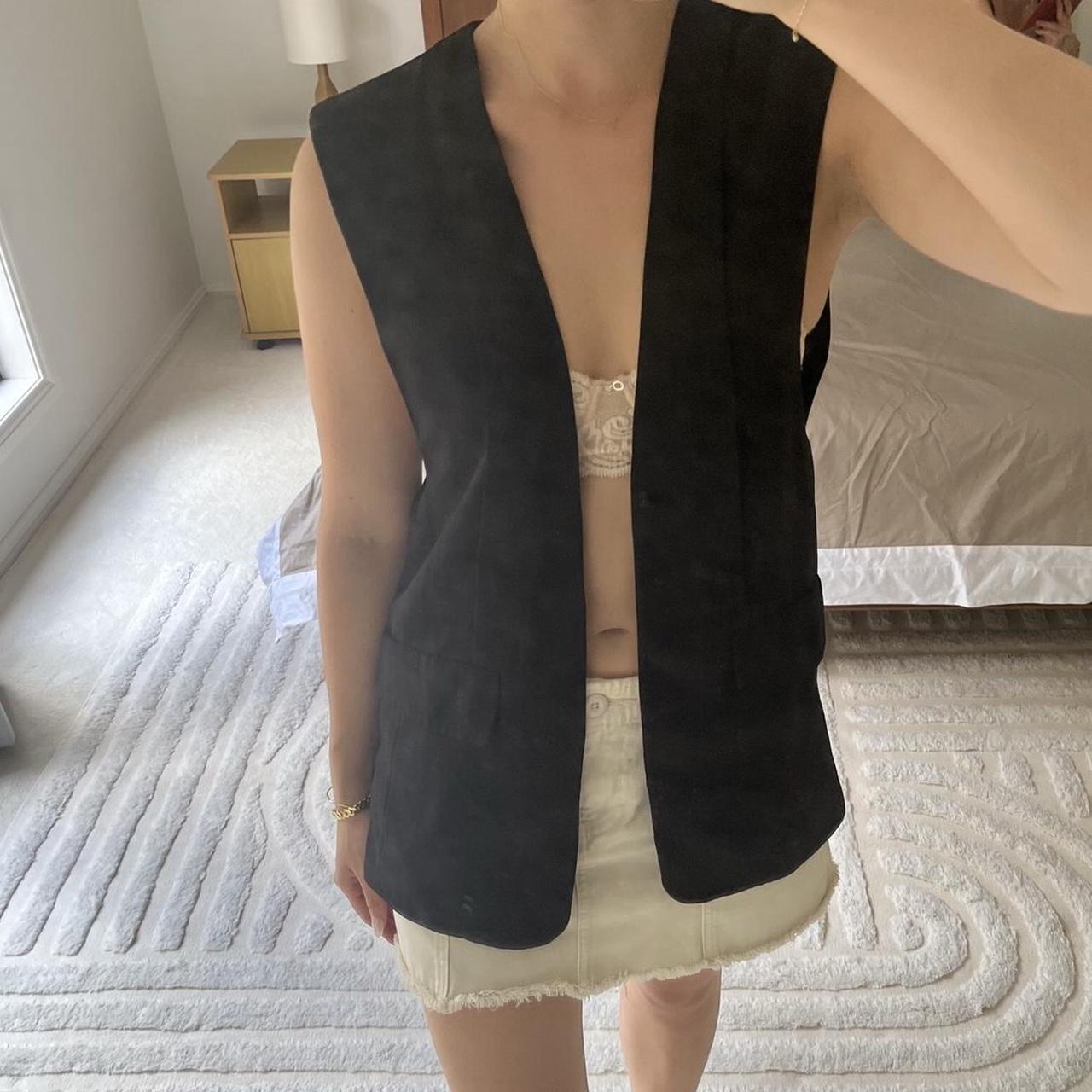 Y2K 2000s black minimalistic vest By the defunct... - Depop