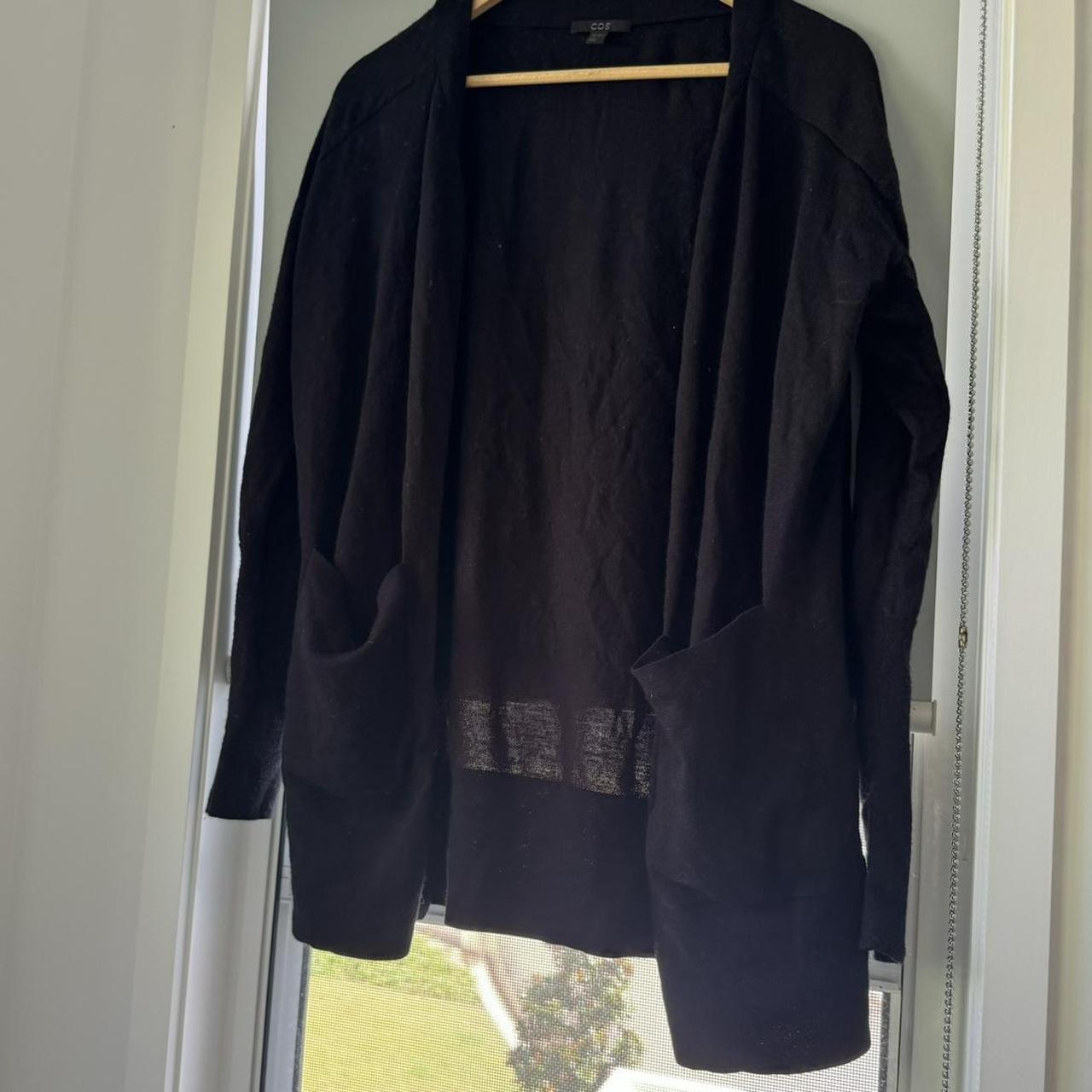 COS Wool black cardigan Not to heavy not too light... - Depop