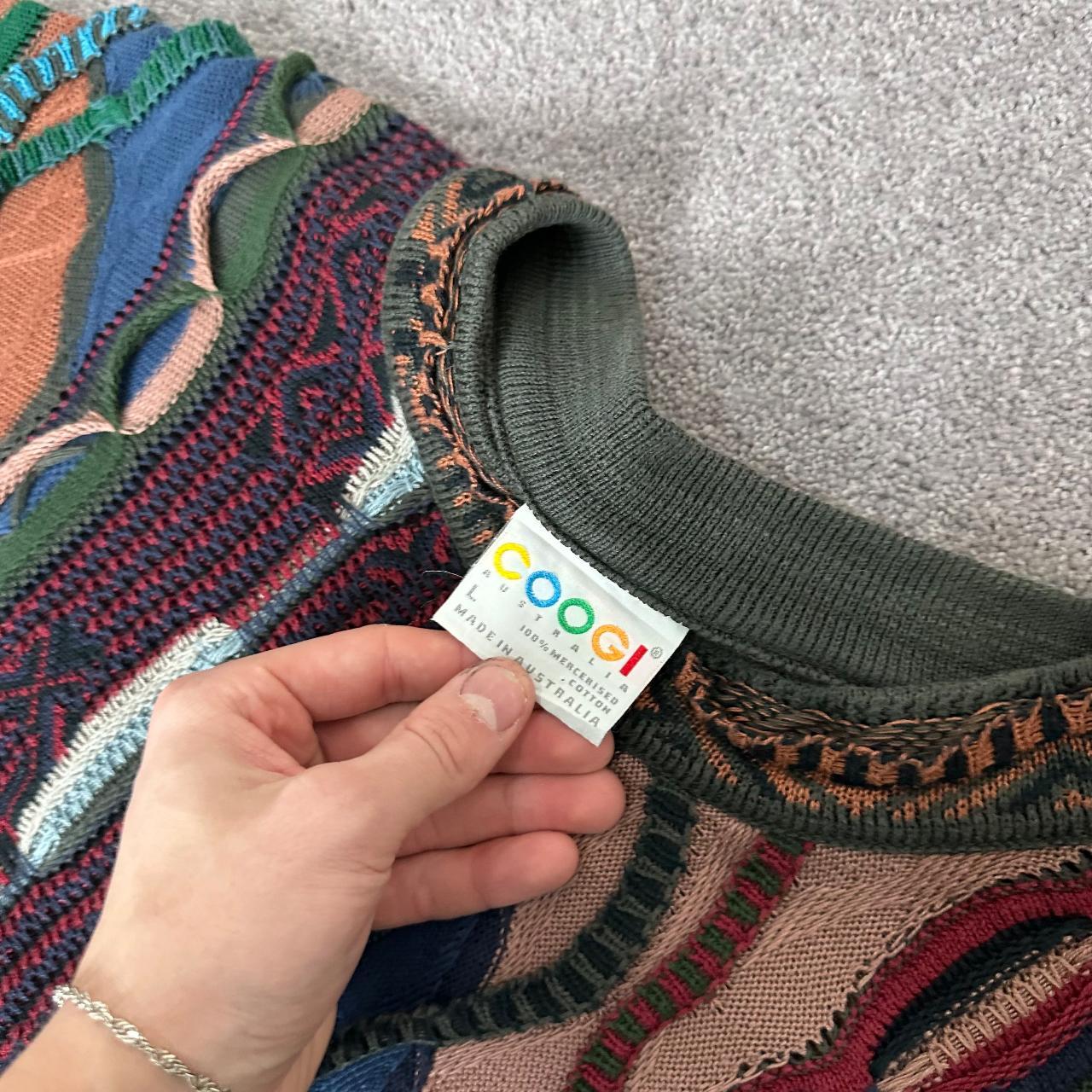 Vintage Coogi abstract pattern cable textured knit... - Depop