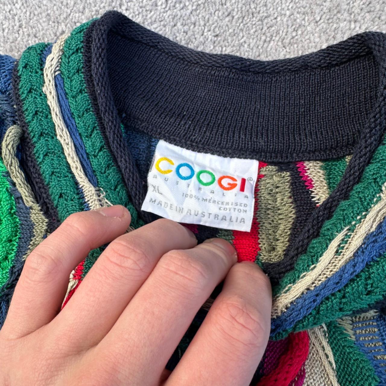 Vintage 90s retro Coogi abstract pattern textured 3D... | Depop