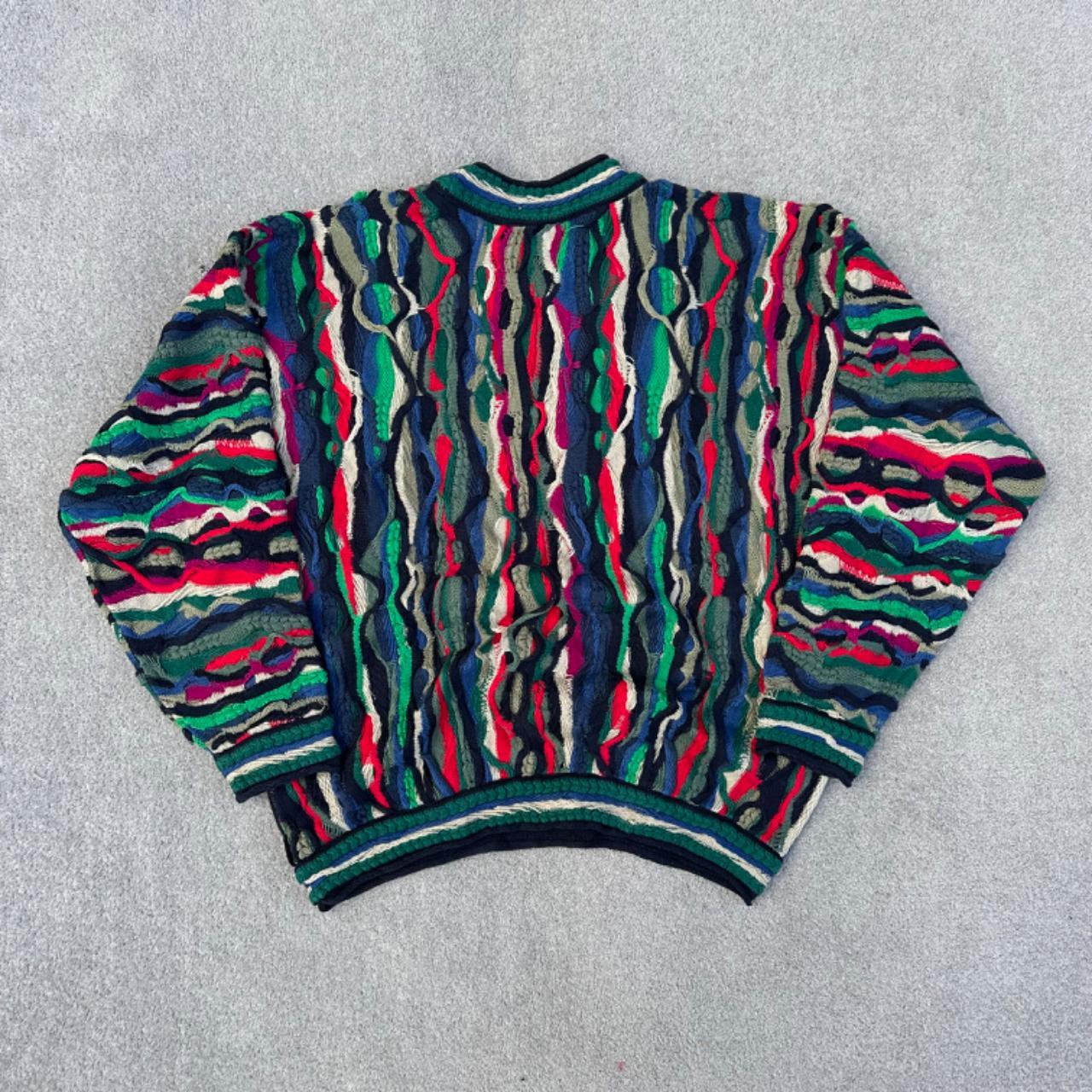 Vintage 90s retro Coogi abstract pattern textured 3D... | Depop