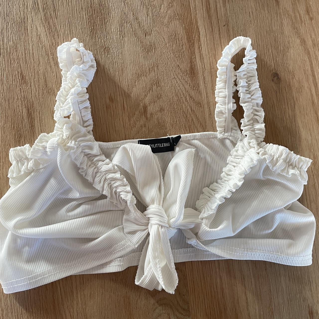Cropped milkmaid tie front top. As shown on Grace... - Depop