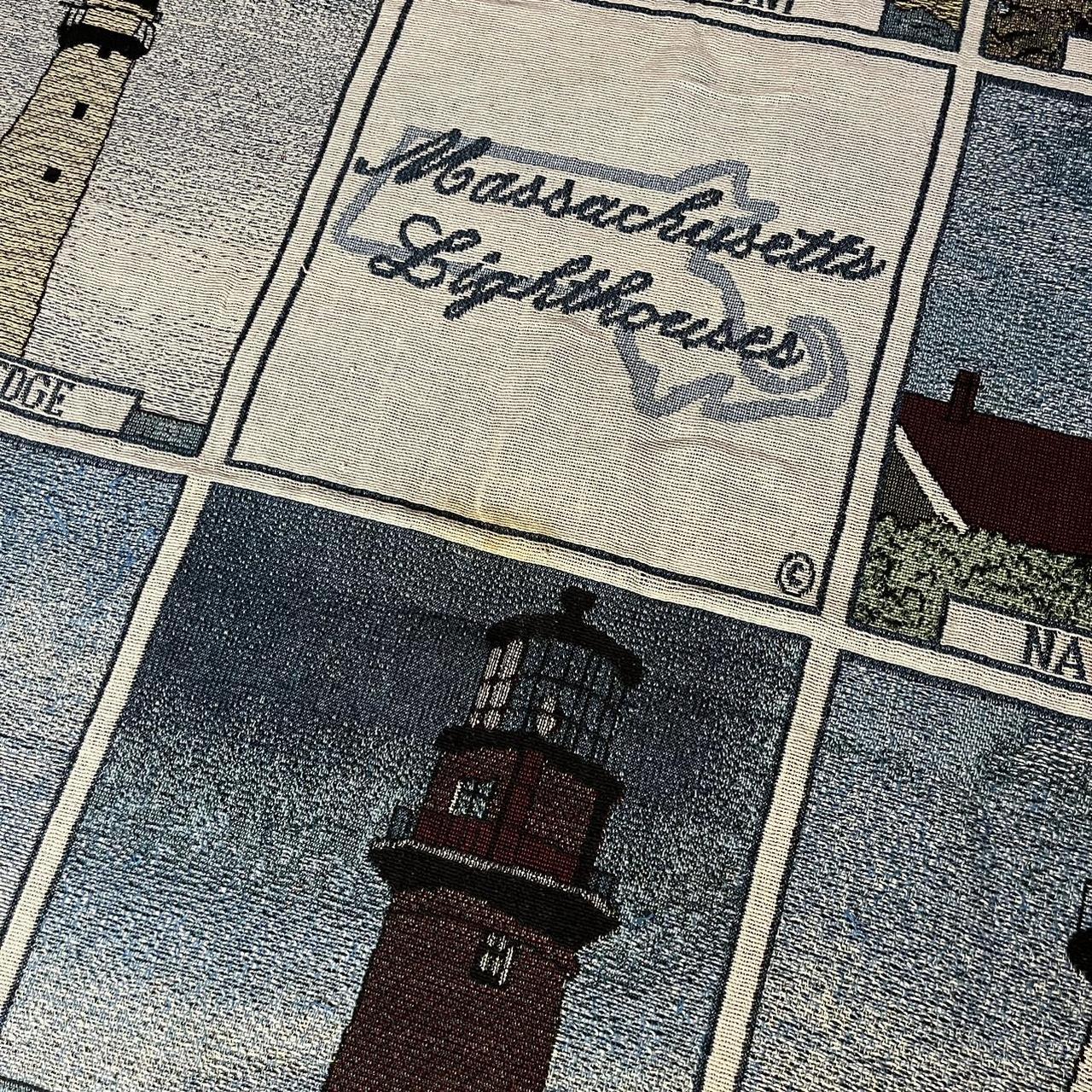 Vintage Massachusetts lighthouses woven tapestry... - Depop