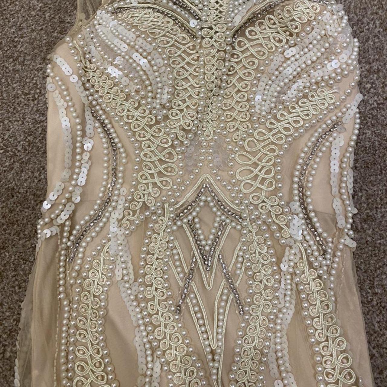 Forever unique dress Pearl detail Worn once-... - Depop