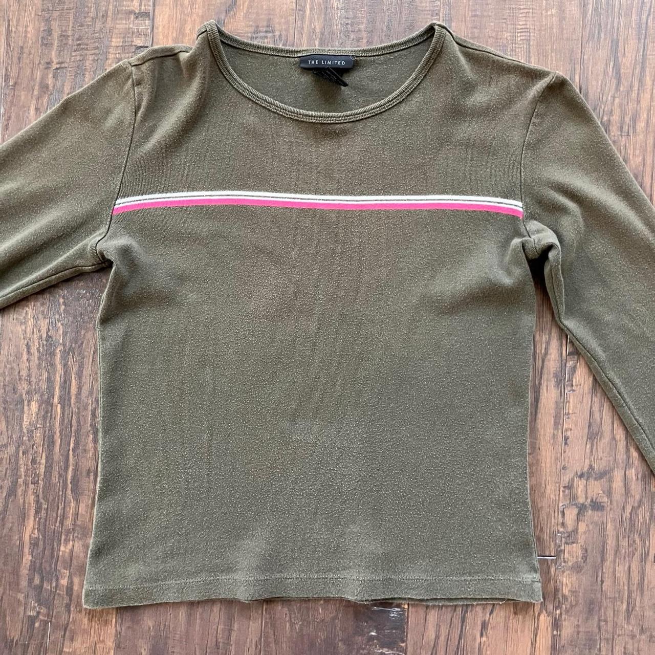 90s Vinate green and red stripe long sleeve top... | Depop