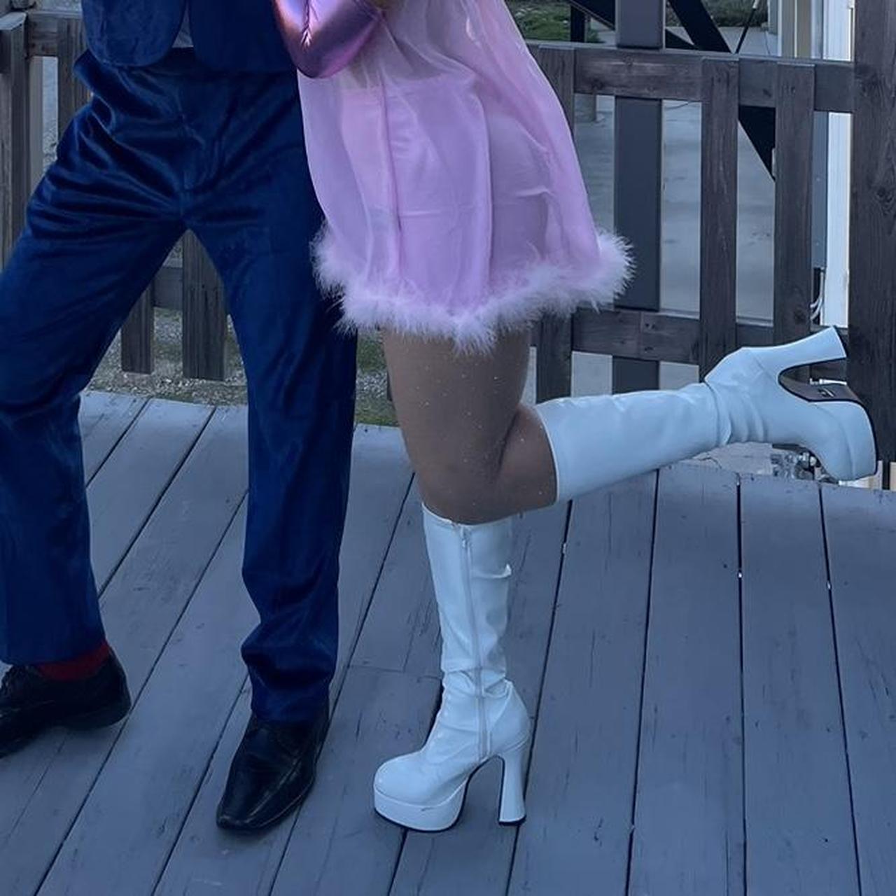 REPOP 60s Vintage Inspired White Go-Go Block High... - Depop