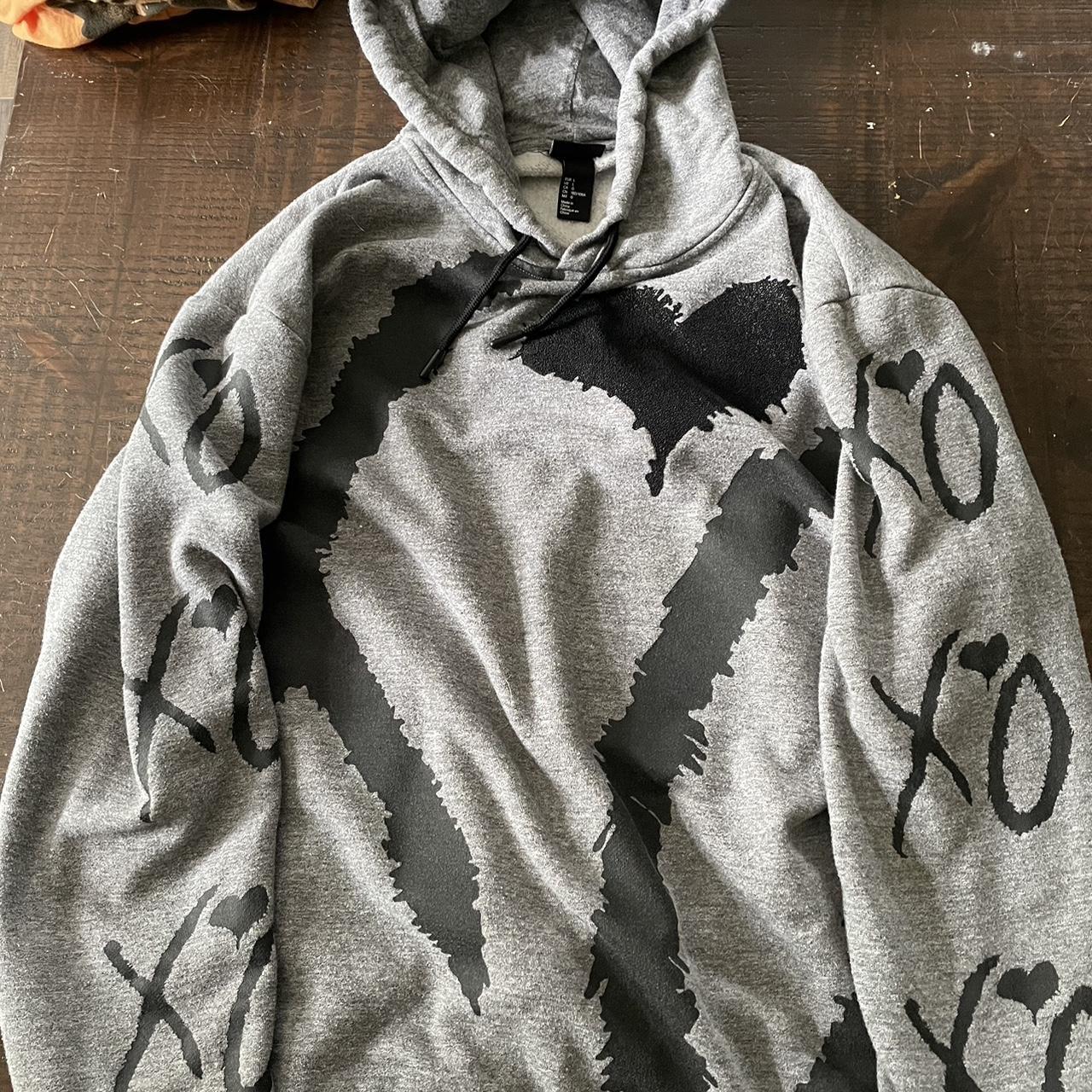 The Weeknd x H&M collab Gray XO hoodie - Depop