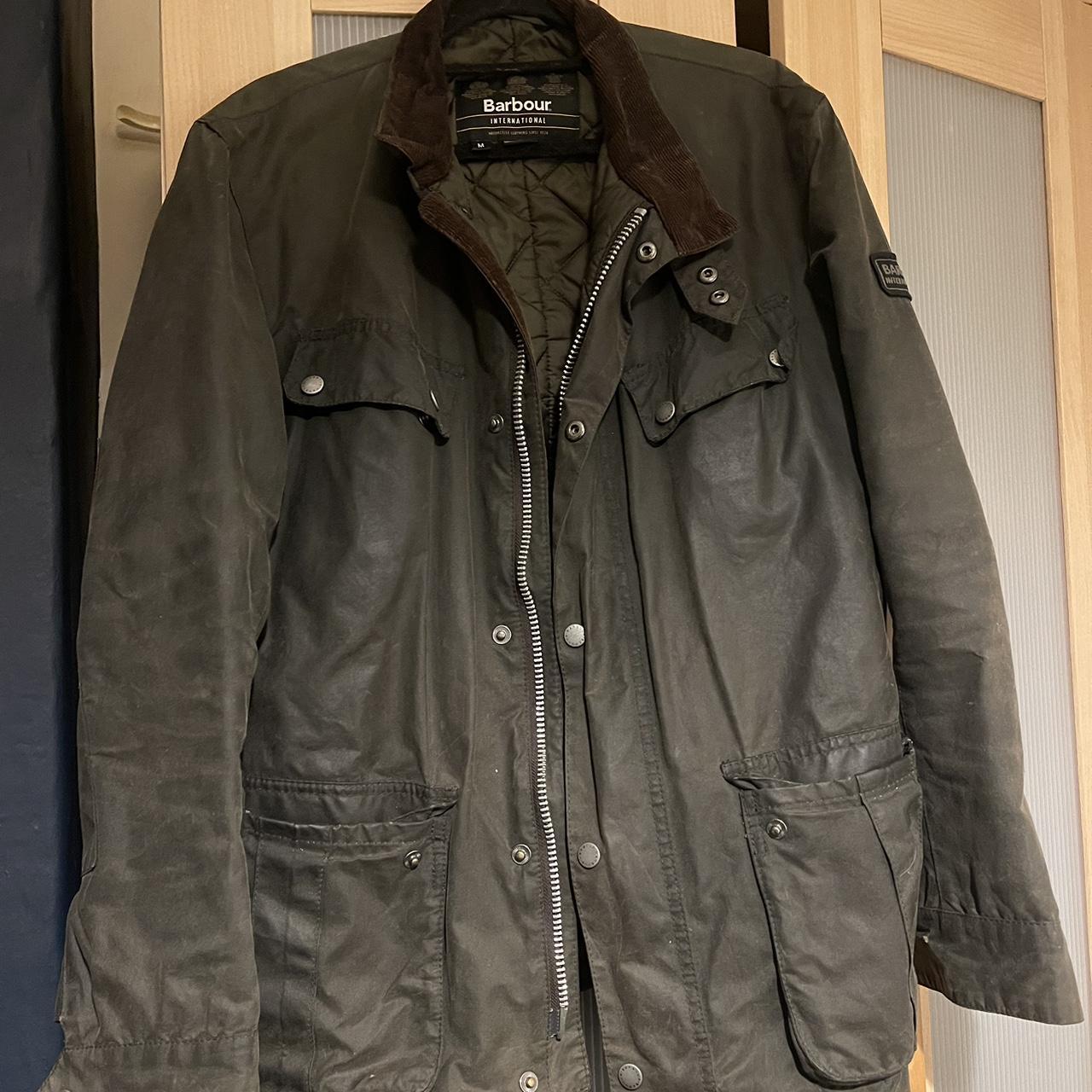 BARBOUR International Wax motorcycle jacket. OLIVE... - Depop
