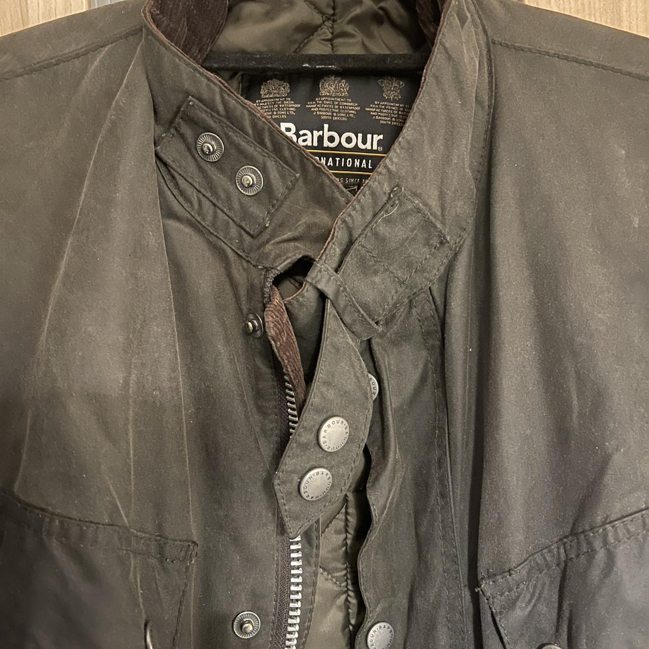 BARBOUR International Wax motorcycle jacket. OLIVE... - Depop