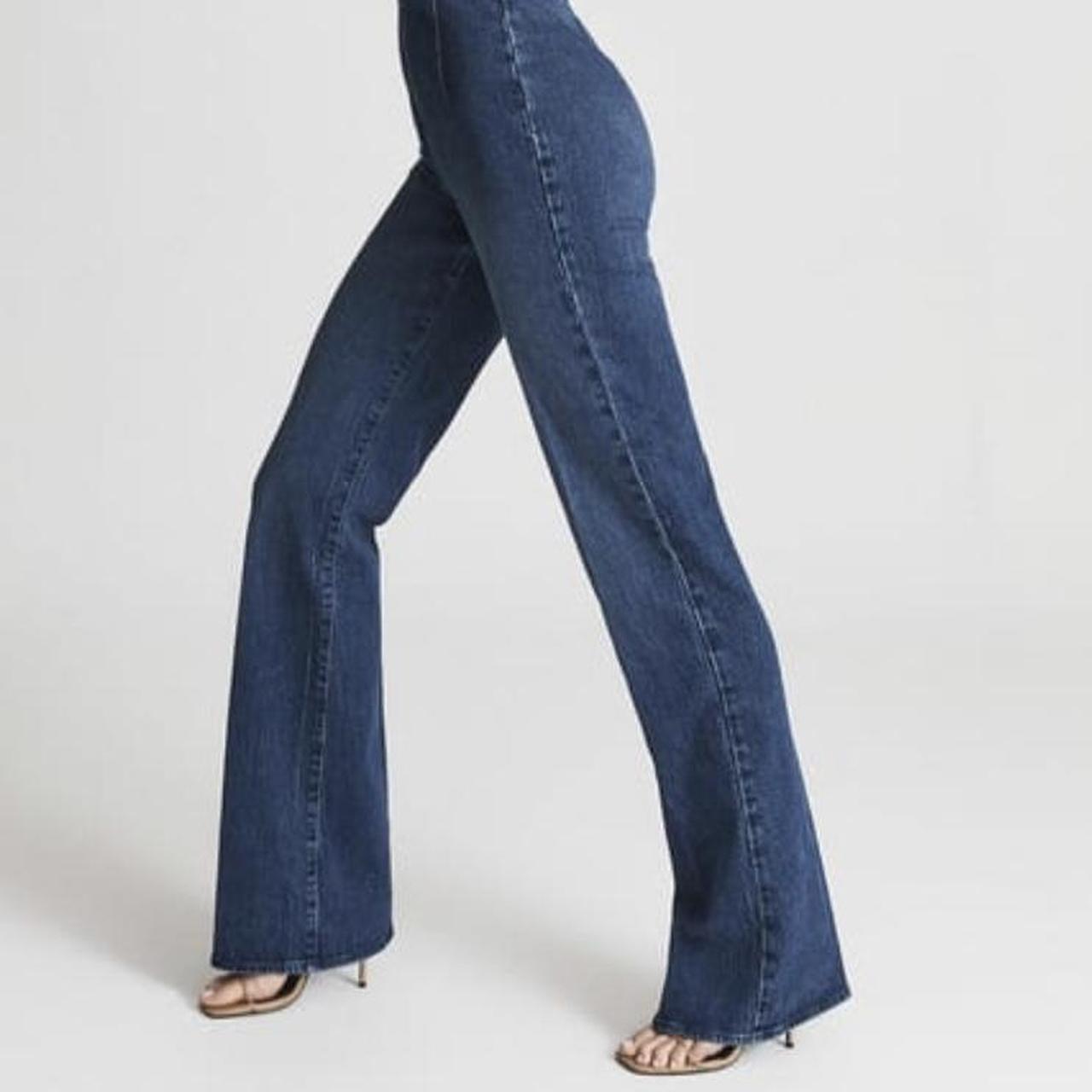 Reiss penny jumpsuit. Dark navy denim with halter... - Depop