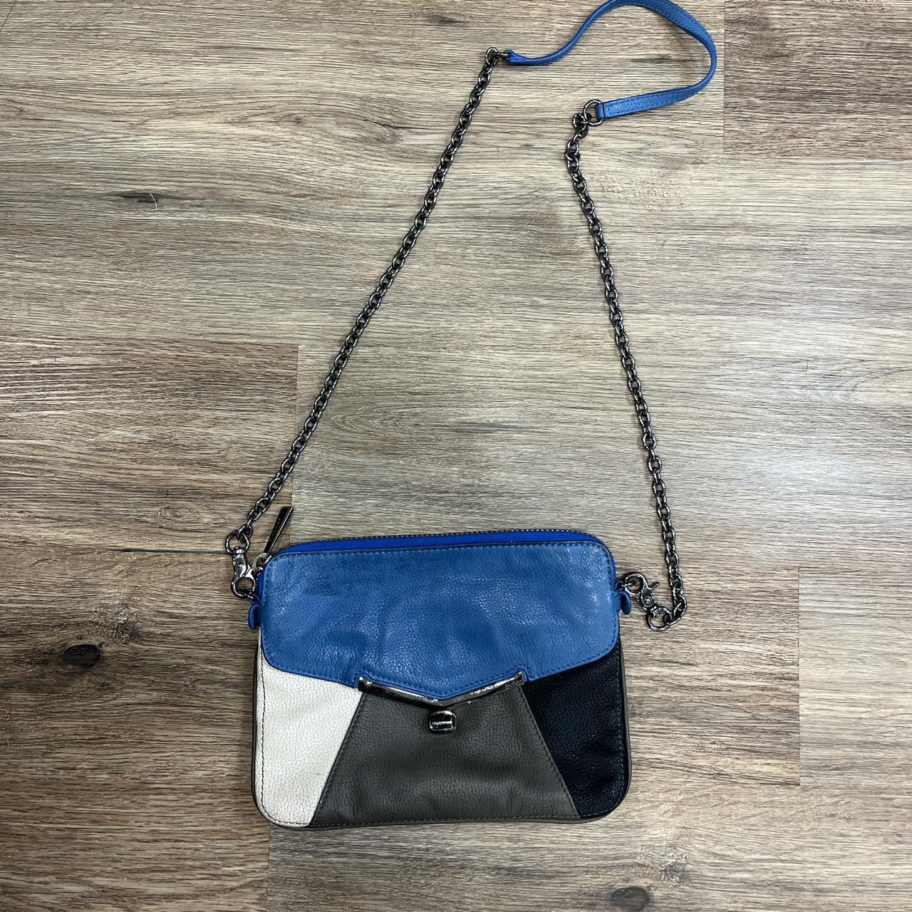 Botkier Leather Clutch/Crossbody Bag Blue Color... - Depop