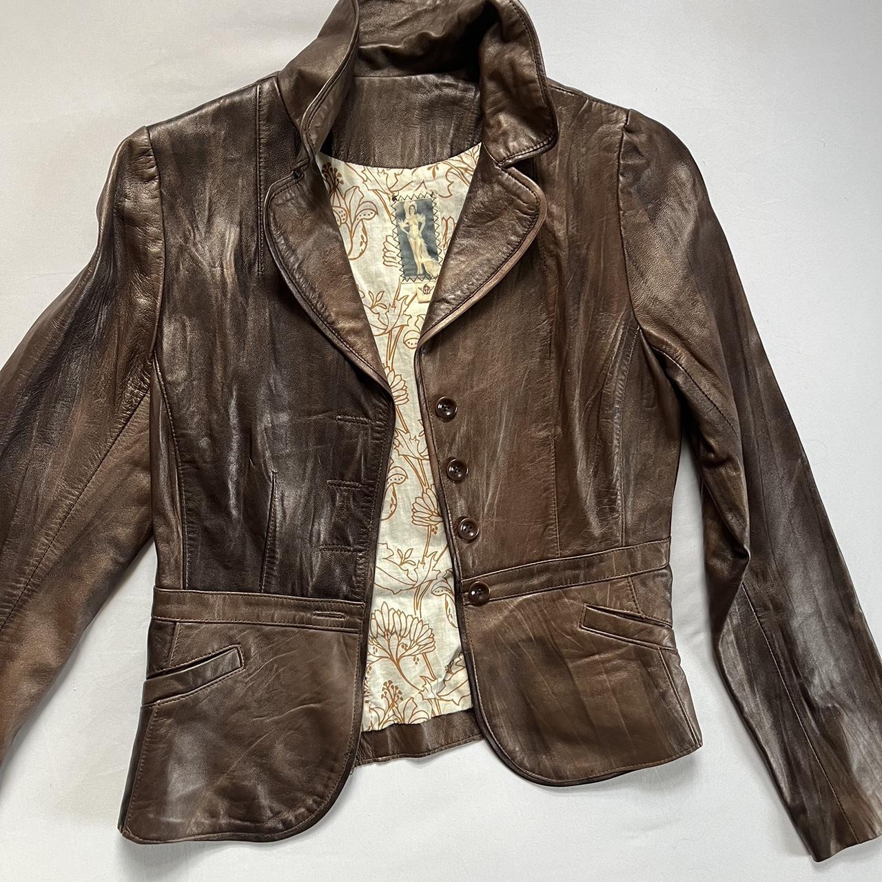 Burning Torch Vintage Leather Jacket Dry cleaning... - Depop