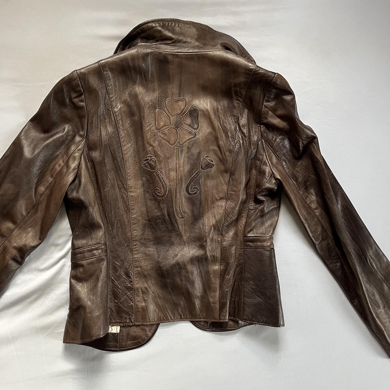 Burning Torch Vintage Leather Jacket Dry cleaning... - Depop