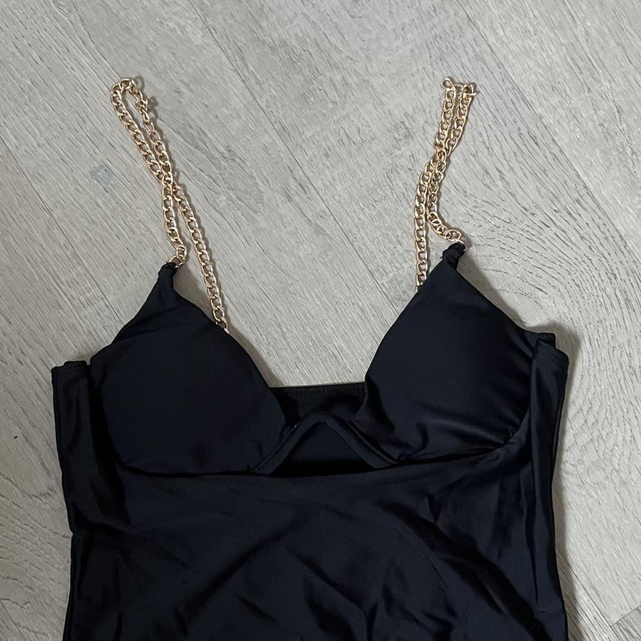 Chain Strap Underwire Bodysuit One Piece - Size... - Depop