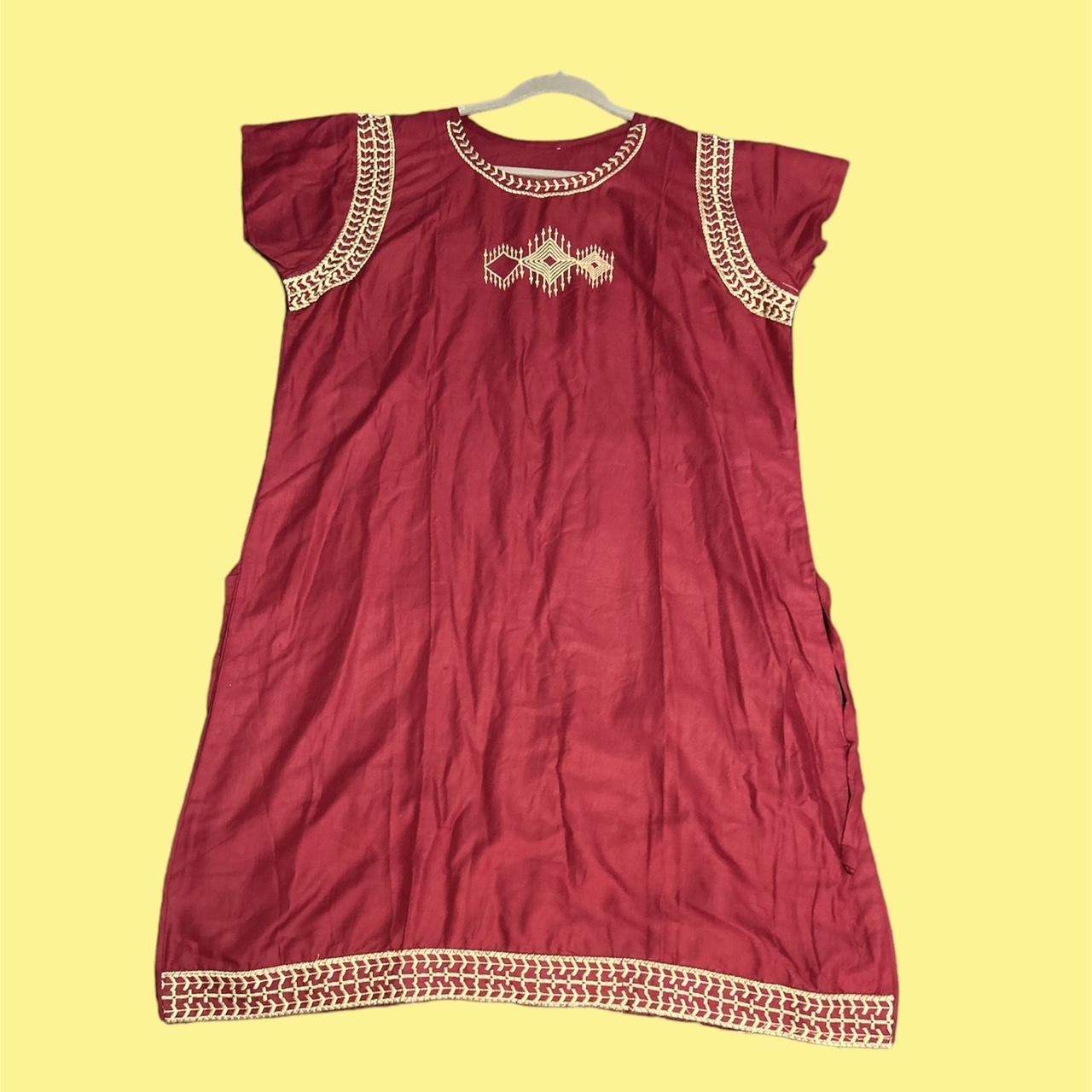 Red tunic from India, indian garment, indian gown,... - Depop