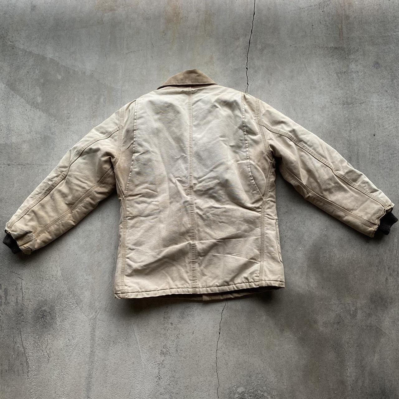 Carhartt Men's Cream and Khaki Jacket | Depop