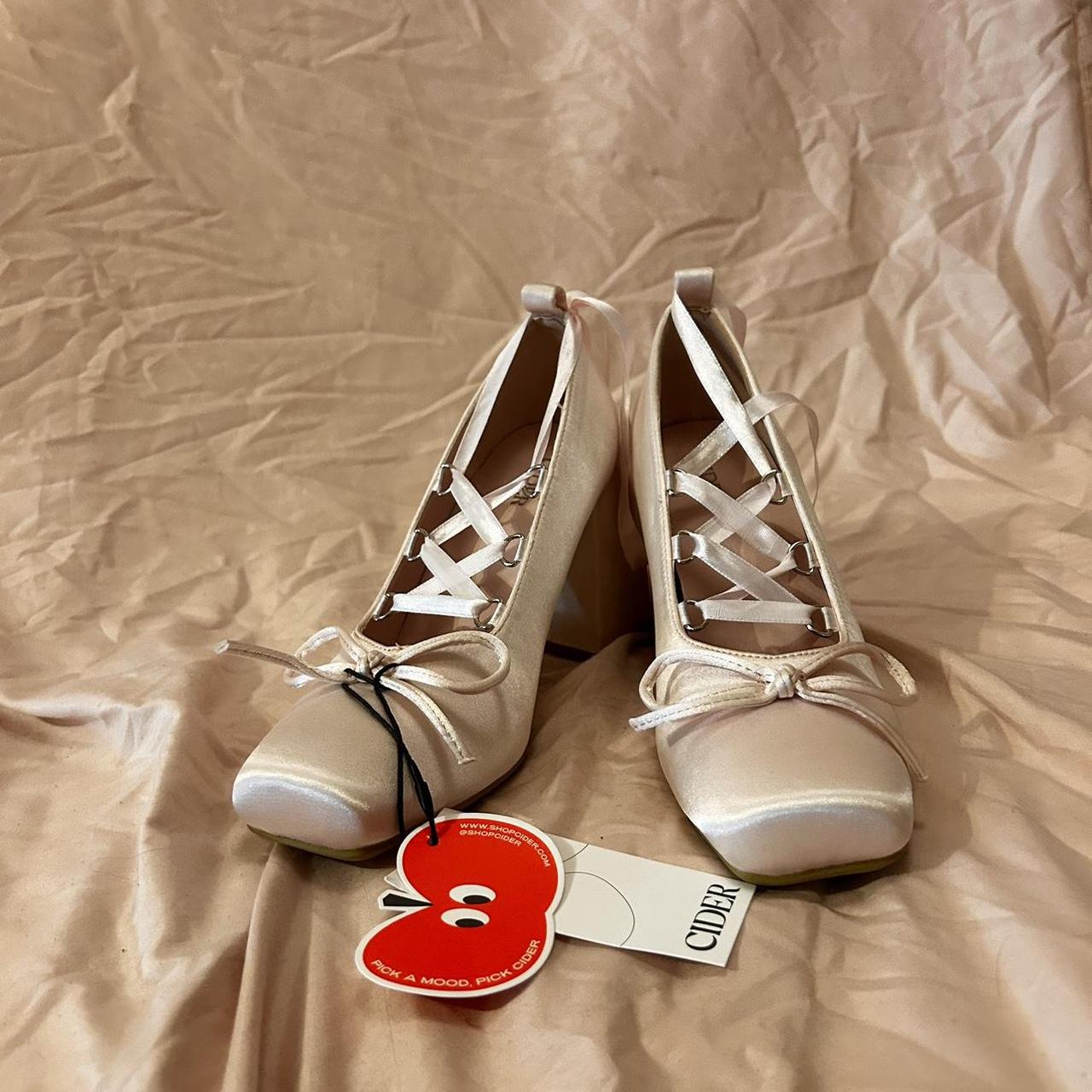 Brand new Cider ballet lace up Mary Jane heels... - Depop
