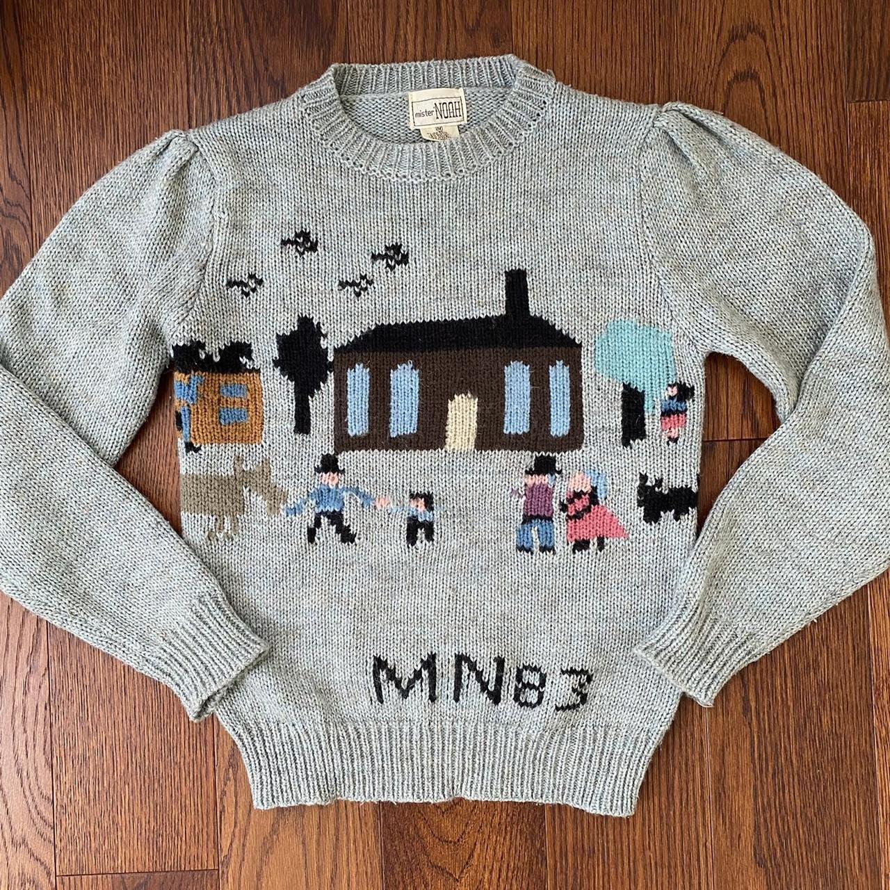 vintage puff sleeve country scene sweater - Depop