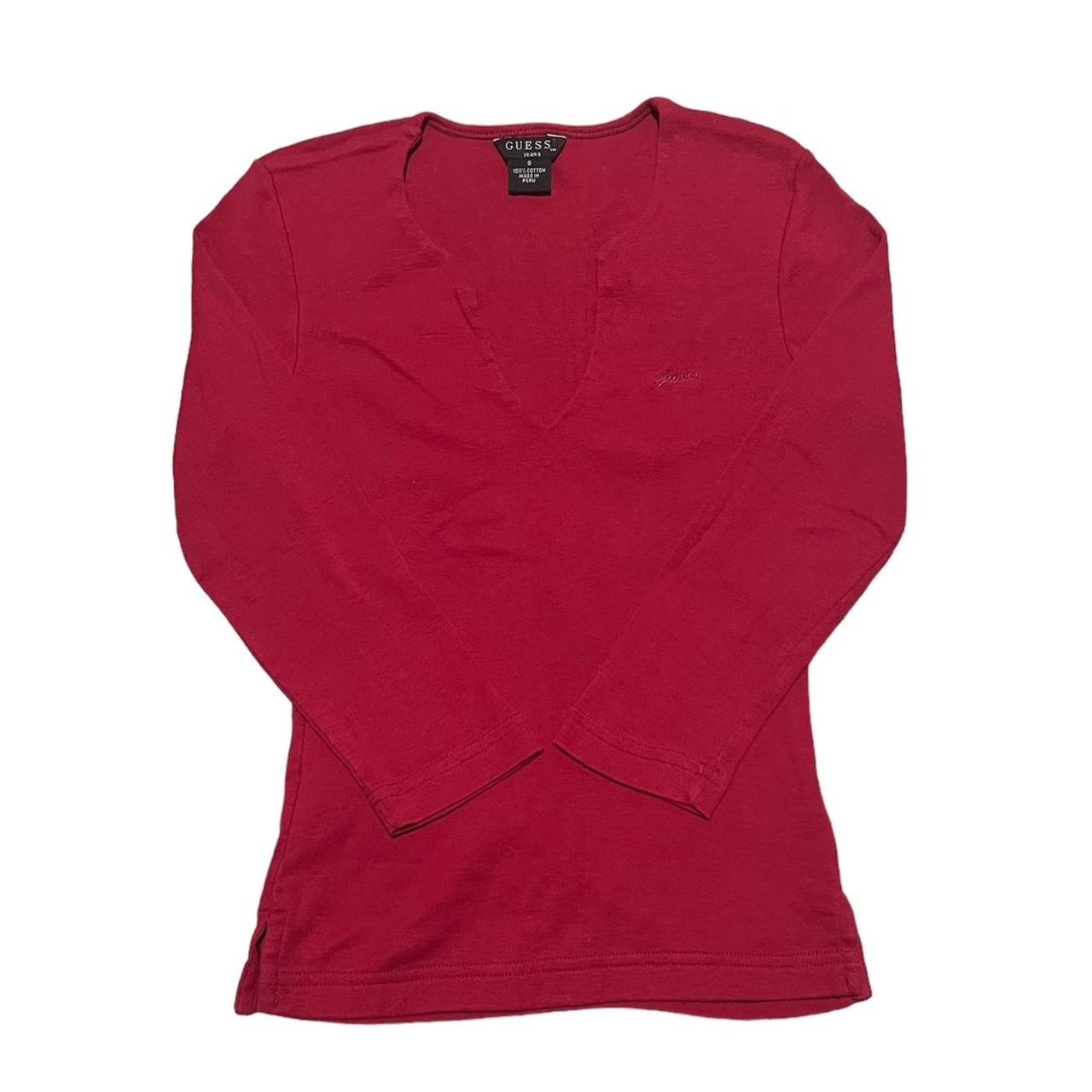 Super Cute Red Guess Long Sleeve This Is Such A Depop