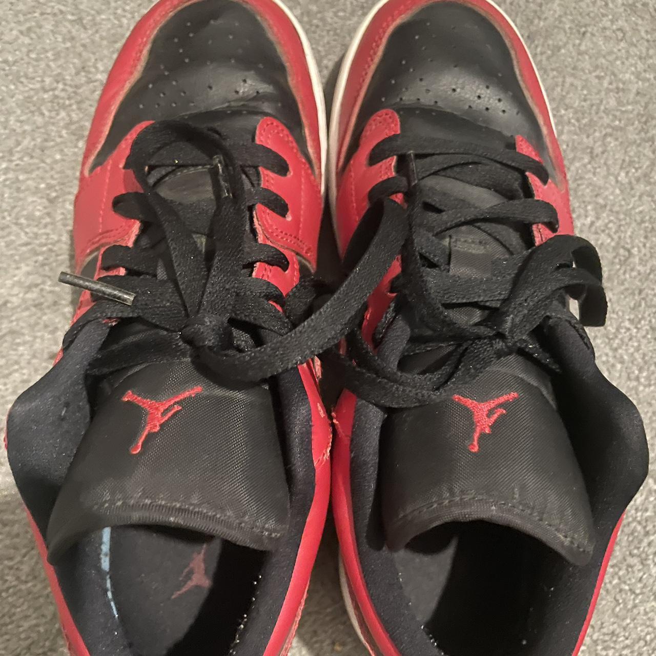 Nike air jordan 1 low reverse bred trainers Red... - Depop