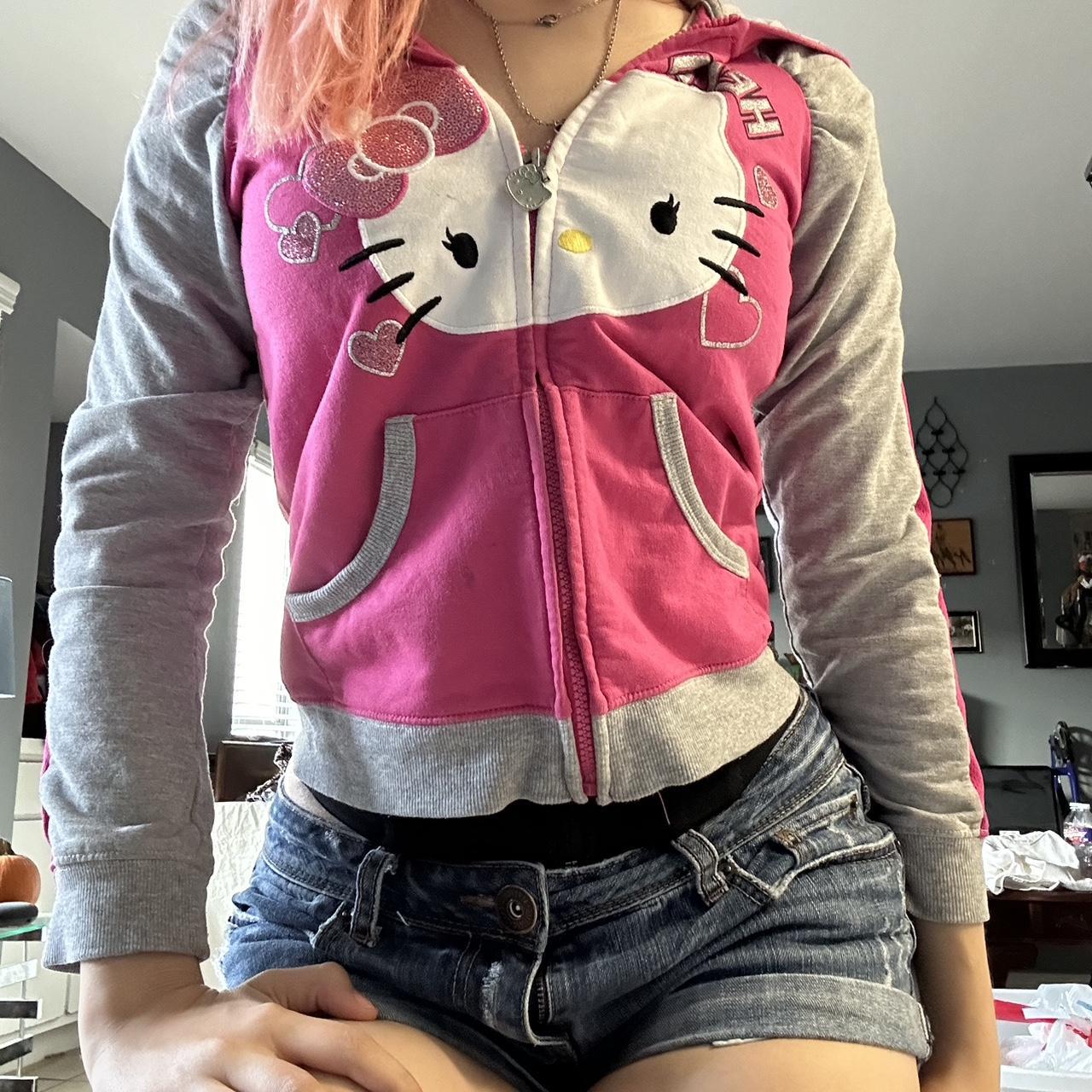 Fitted hello kitty kids sweater can fit womens xs ... - Depop