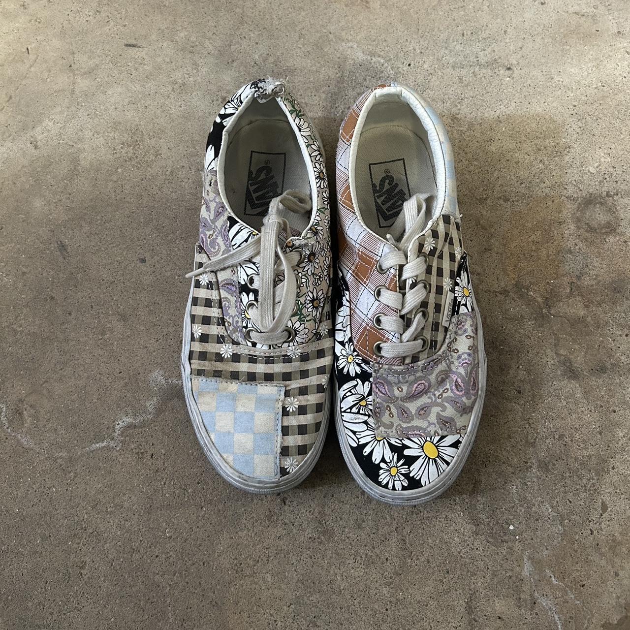 vans multi colored skate shoes 7.5w - Depop