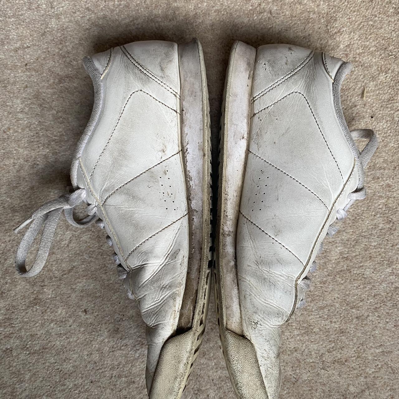 Well worn white reebok trainers size 6.5 Very well... - Depop