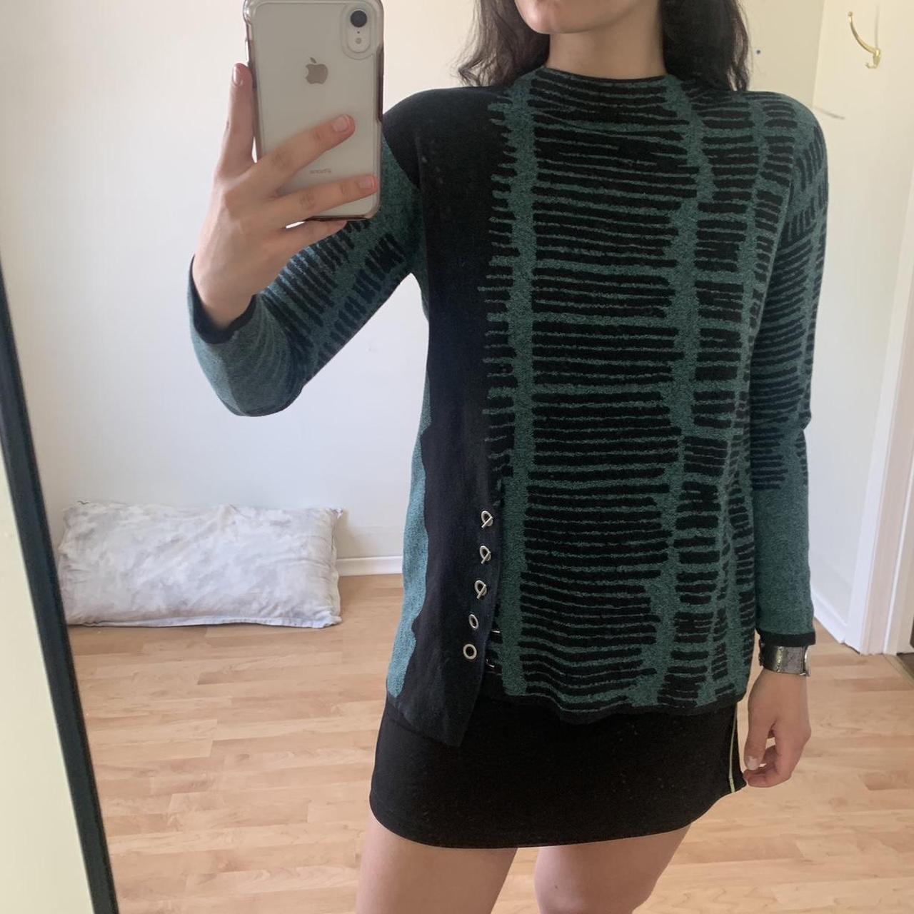 Subversive Dye Asymmetrical Knit has cute metal... - Depop