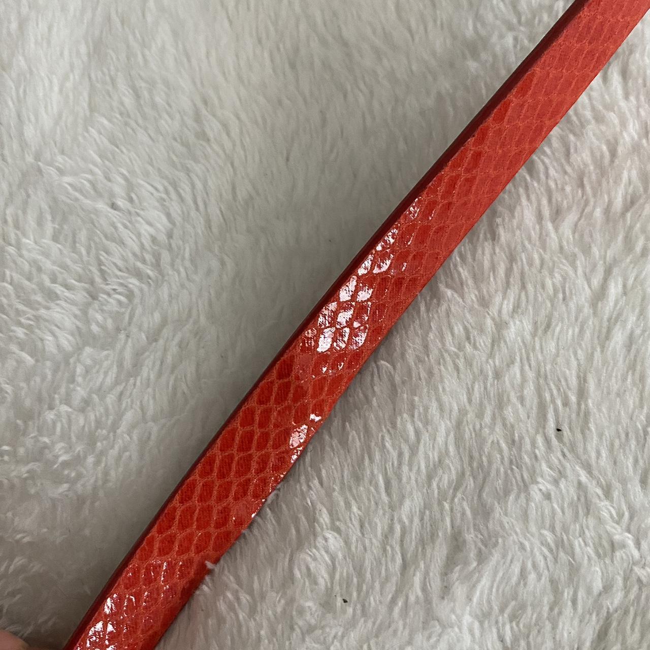 red snakeskin pattern belt, signs of wear - Depop