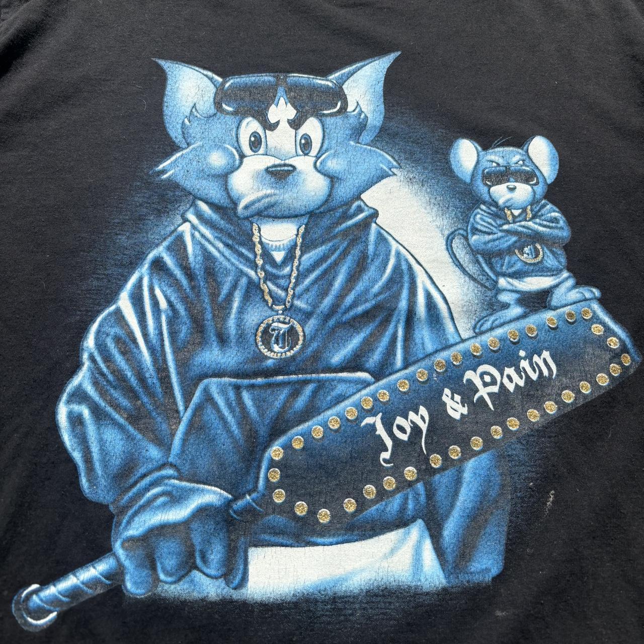 Vintage Tom & Jerry Glittery gangster shirt Joy &... - Depop